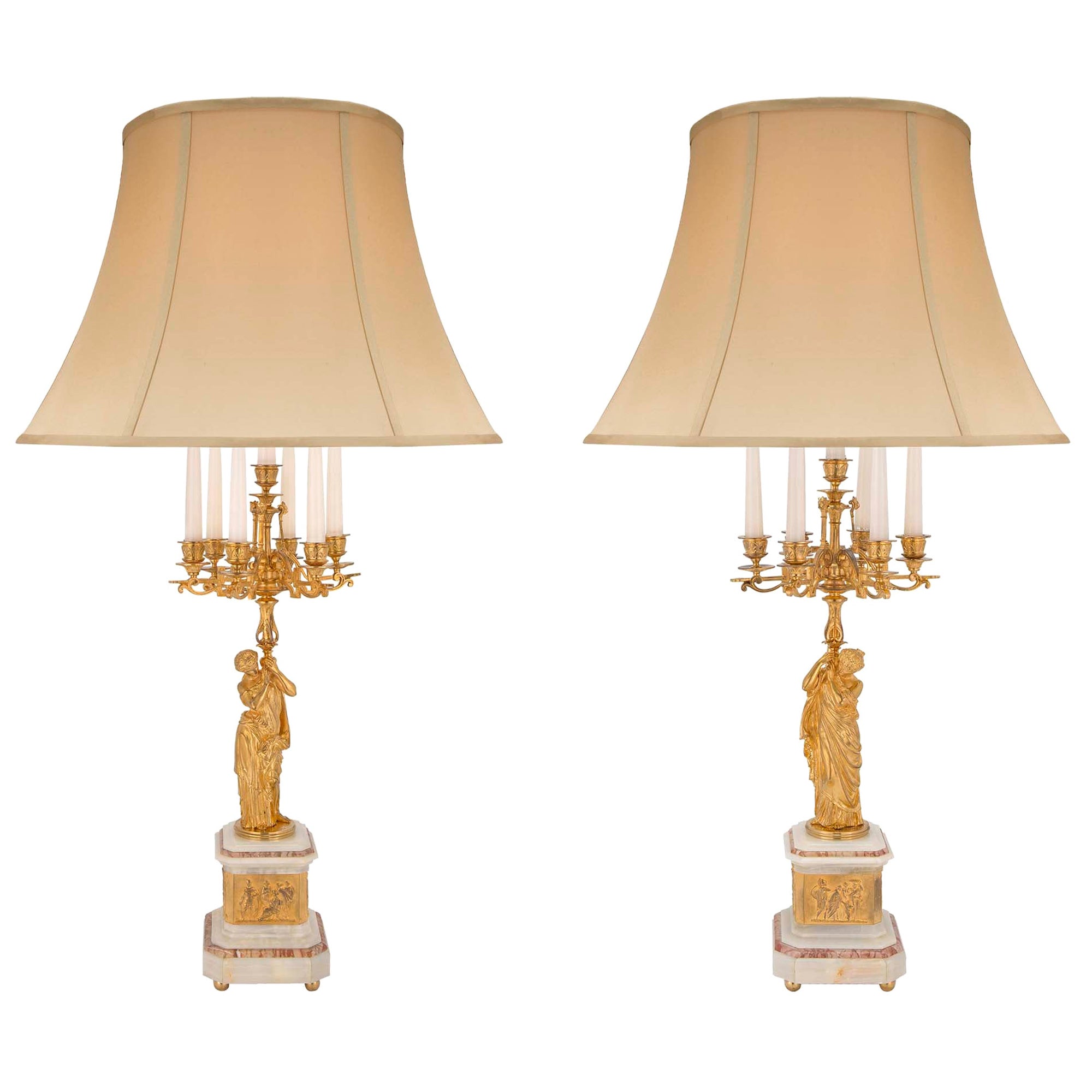 Antique French Gilt Bronze Table Lamp, Signed Moreau, Late 19th Century ...