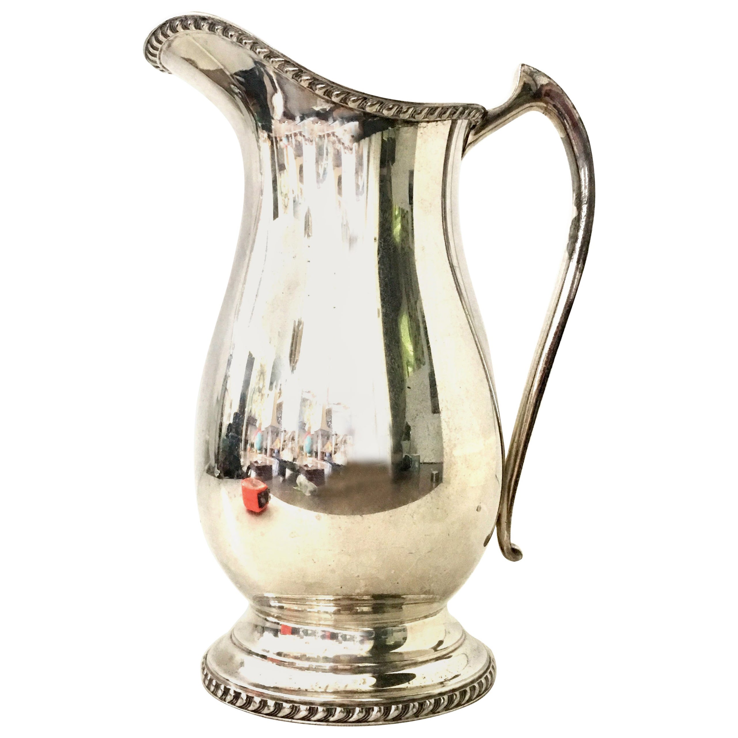 Hammered Silver Plate Pitcher by W.M. Mounts at 1stDibs