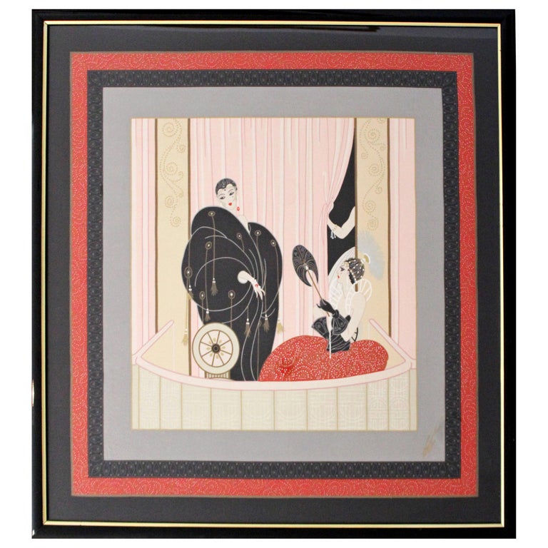 Art Deco Framed Scarf Reproduction of Erte L'Opera at 1stDibs | erte ...