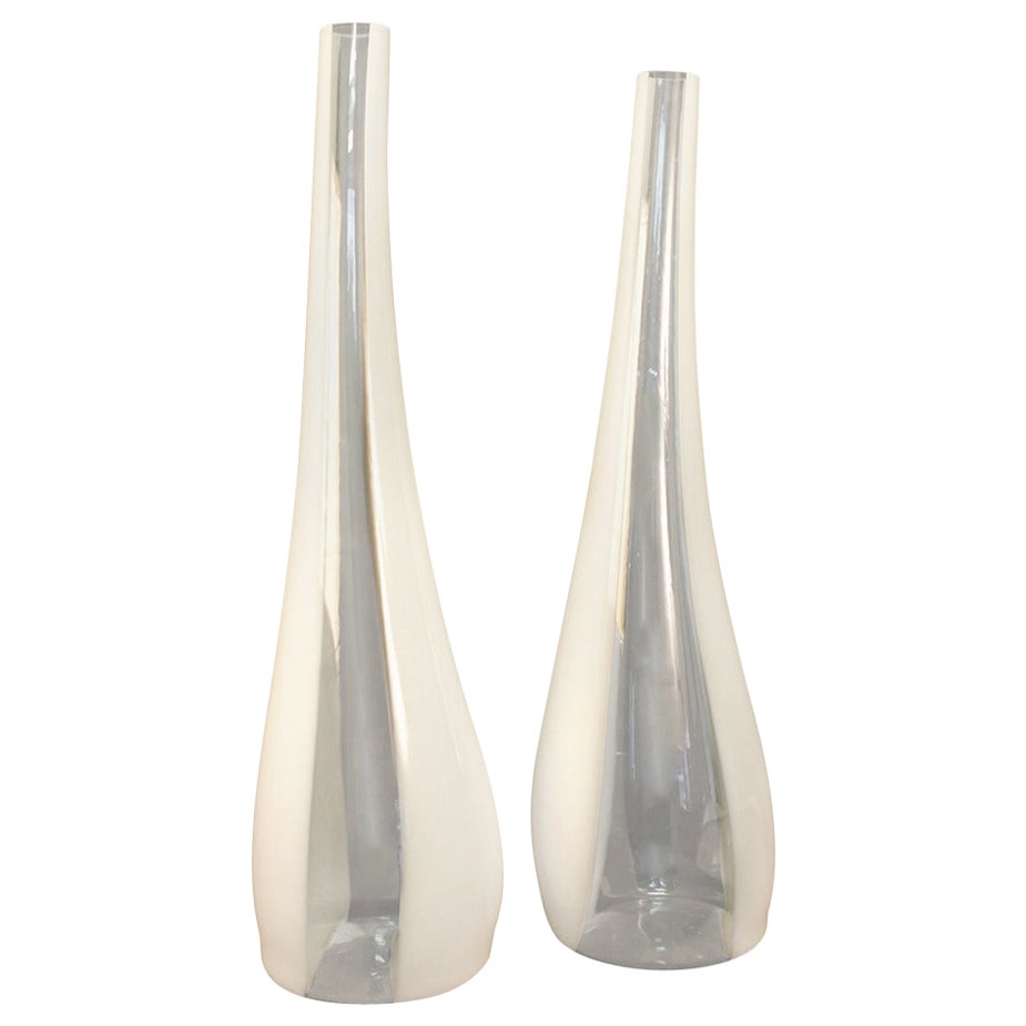 Murano Silver Glass Single Stem Vase at 1stDibs