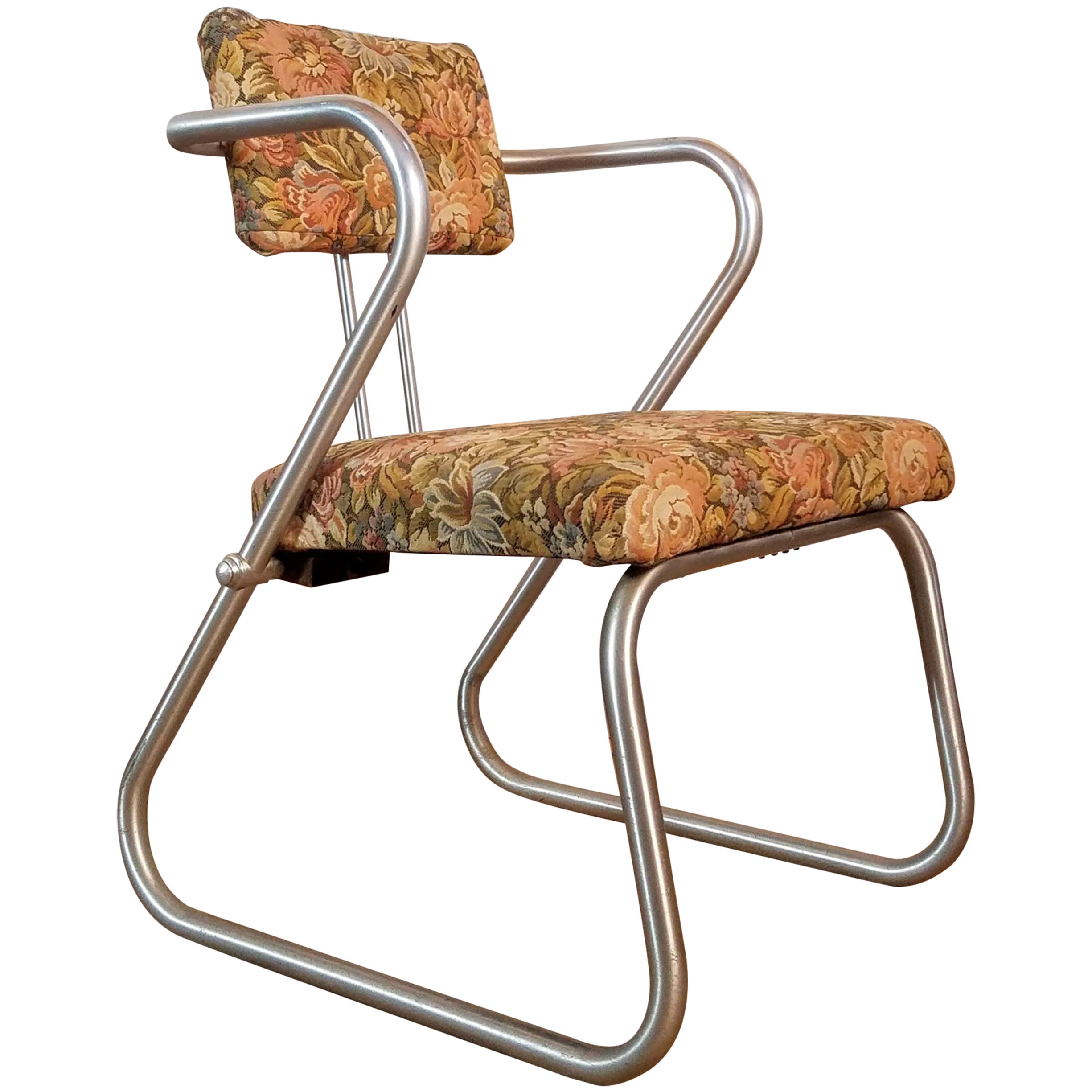 Shaw Walker Model 8312 Restored Wood and Aluminum Arm Chair at 1stDibs