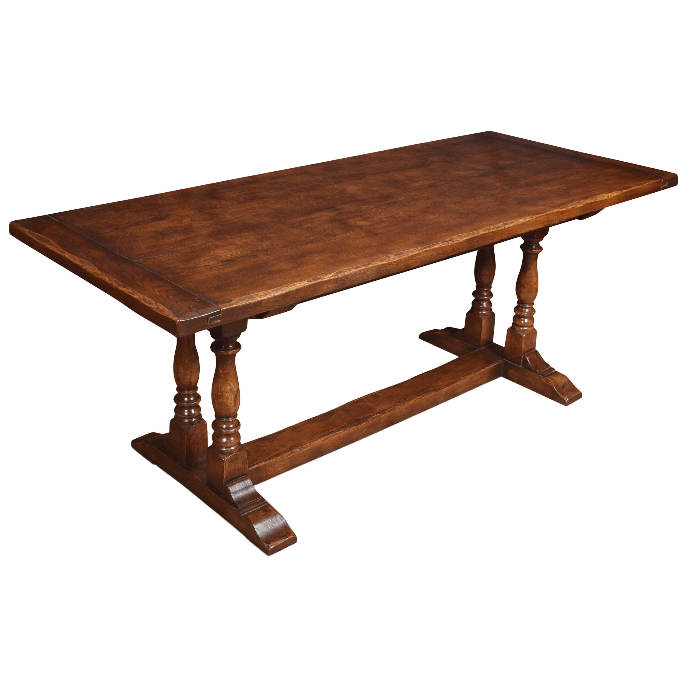 Limed Oak Plank Top Refectory Table For Sale at 1stDibs