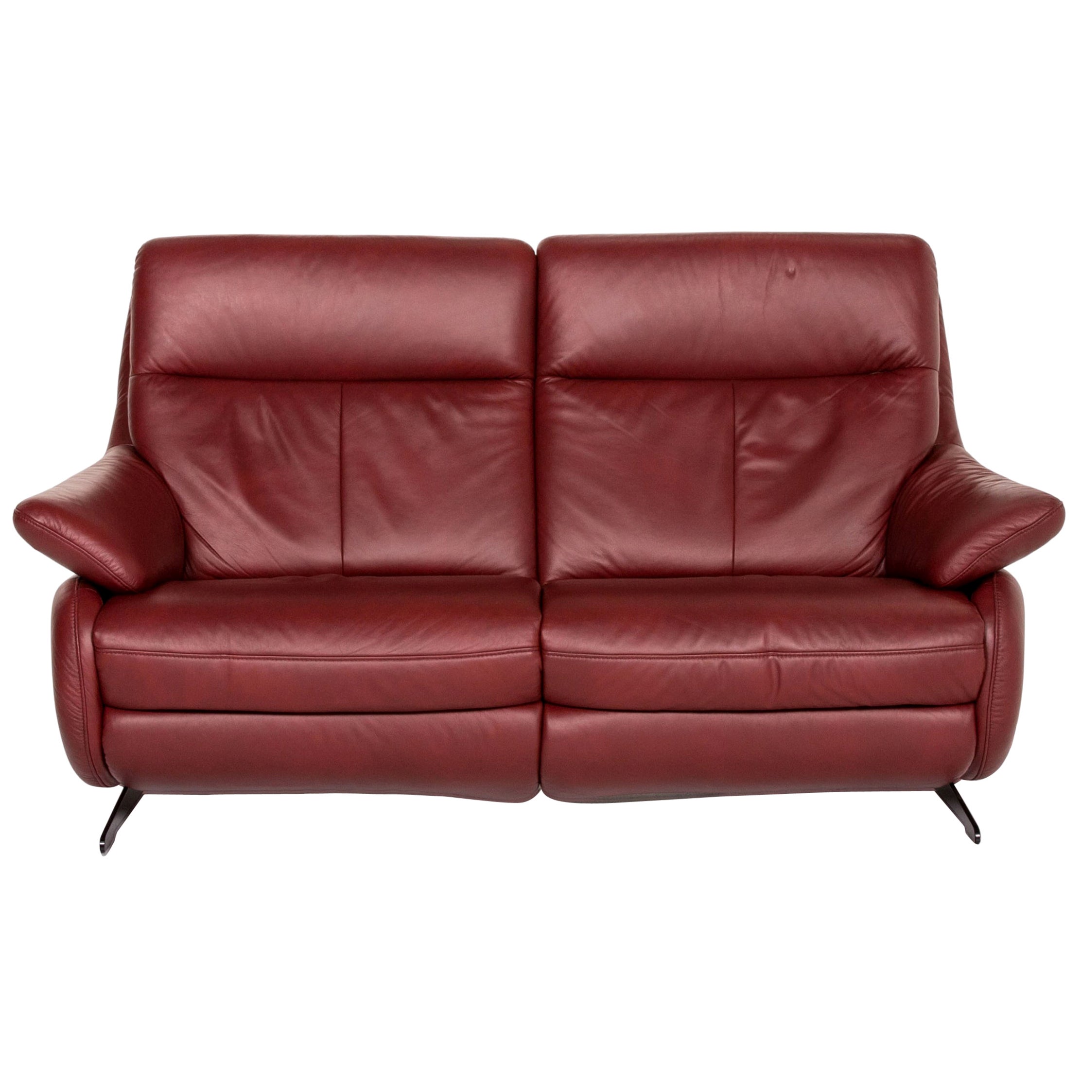 Himolla Leather Sofa Cognac Brown Three-Seat Function Relax Function ...