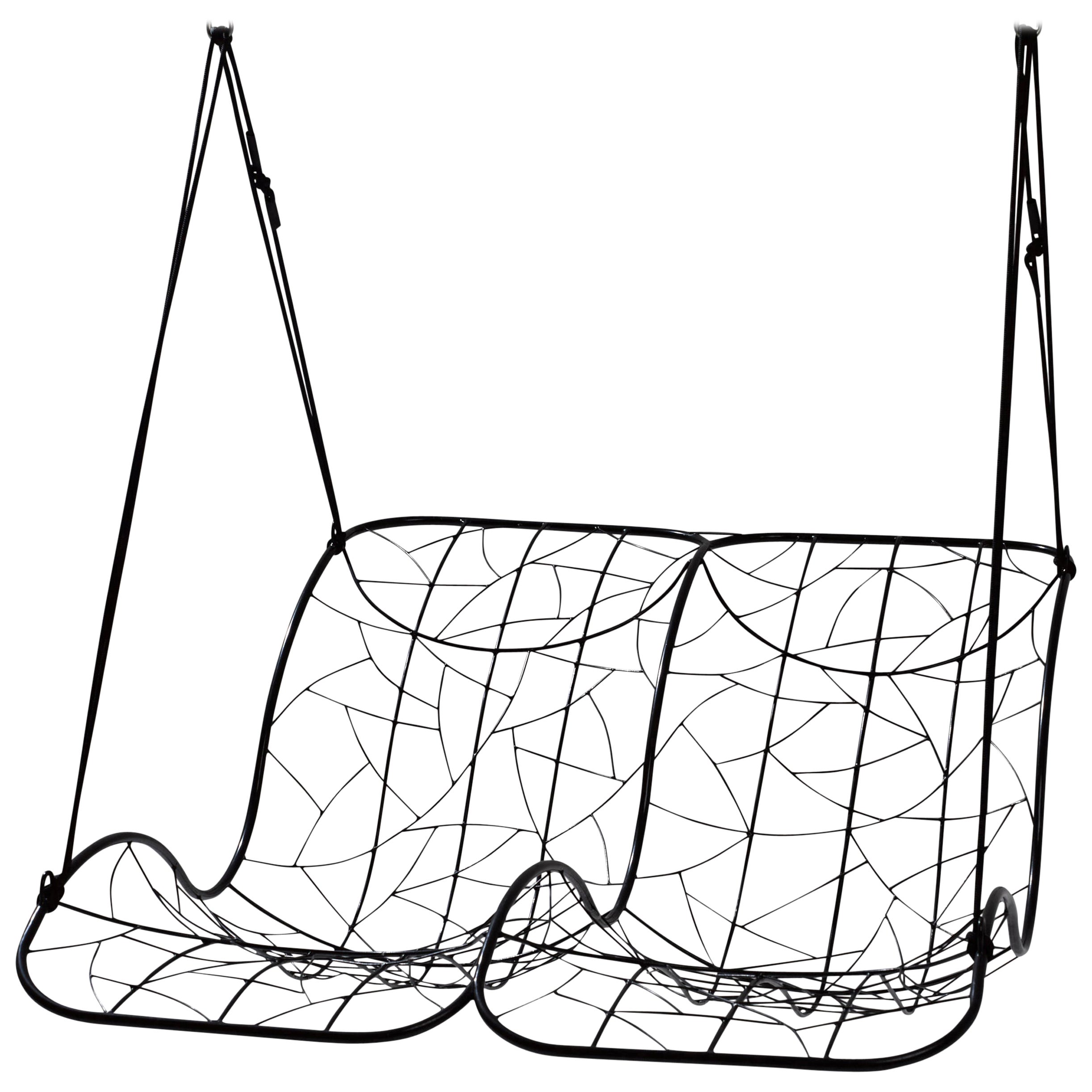 Unusual Tubular Steel Hanging Lounge Chair at 1stDibs