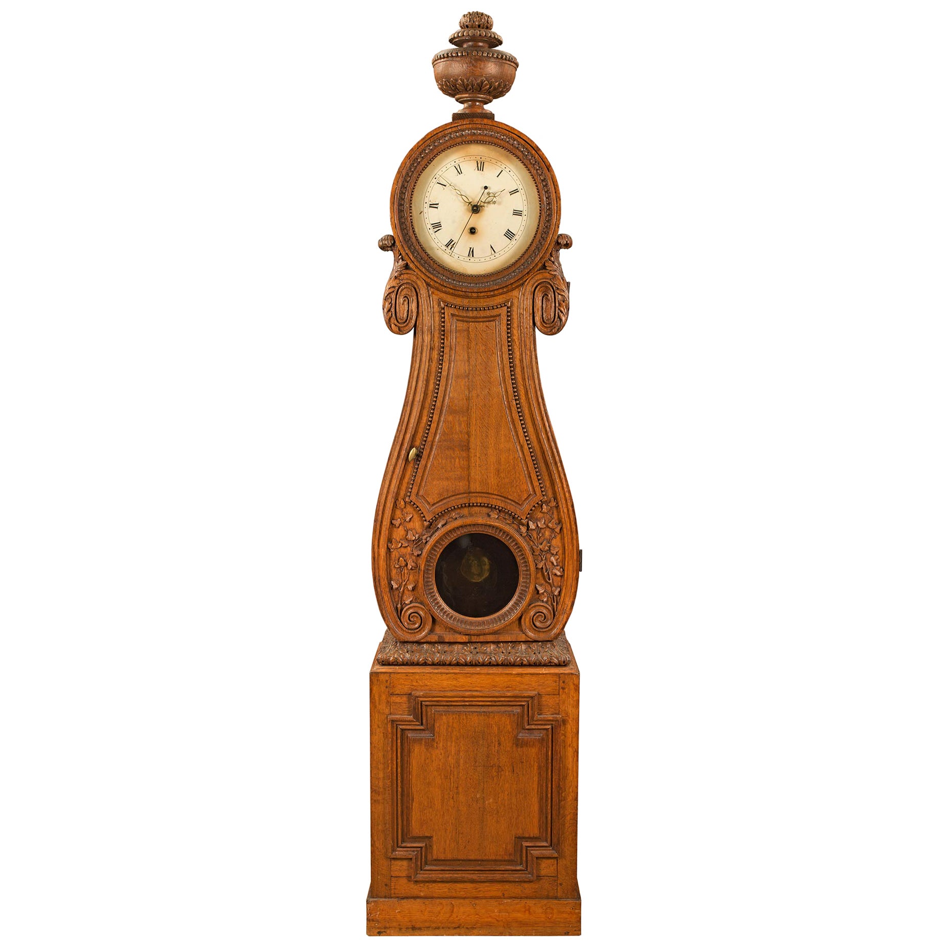 18th Century Solid Oak Tall Belgian Eight-Day Grandfather Clock at 1stDibs