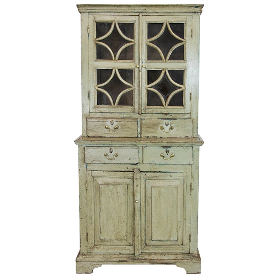 Irish Step Back Painted Cupboard at 1stDibs