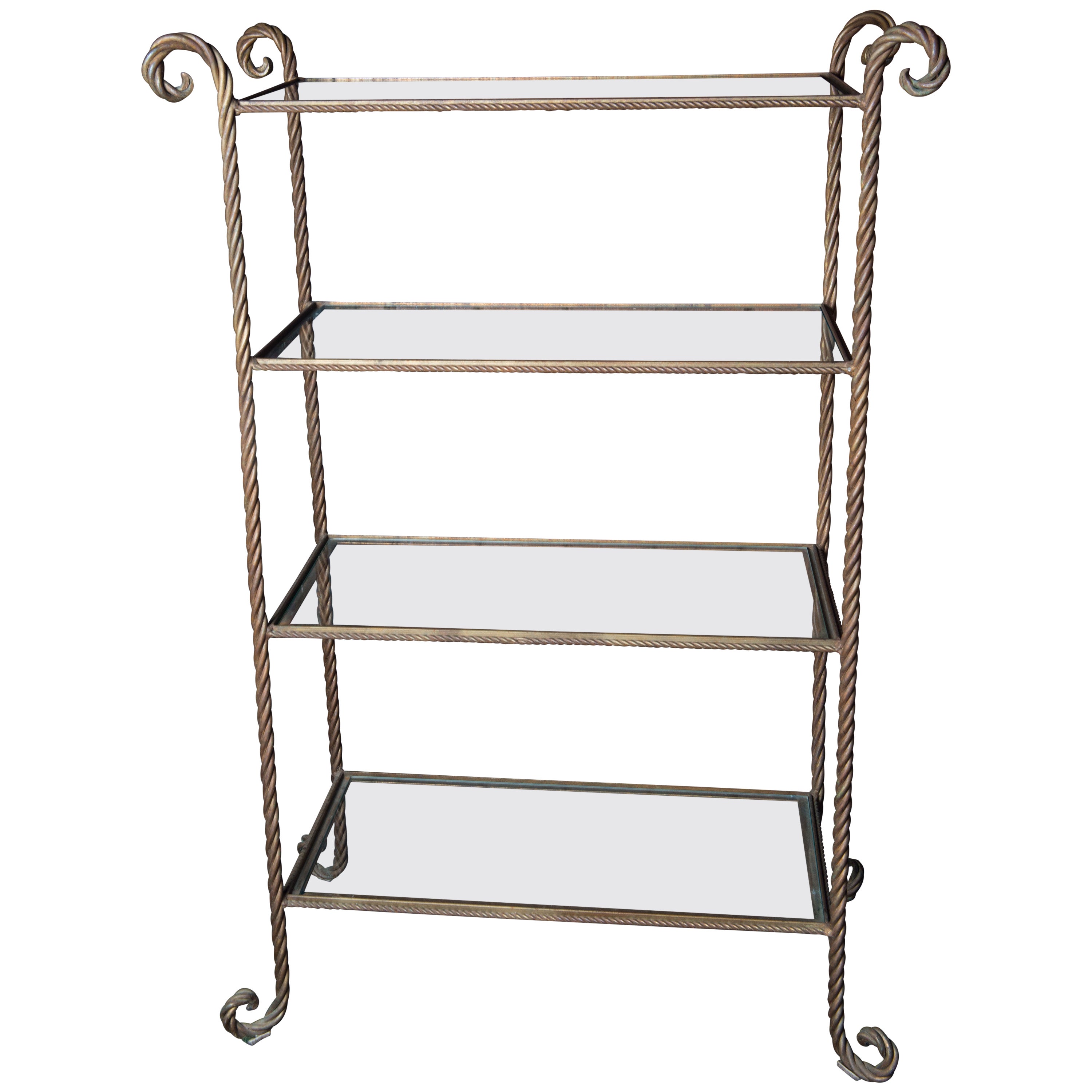Black Metal Etagere with Graduated Shelves at 1stDibs