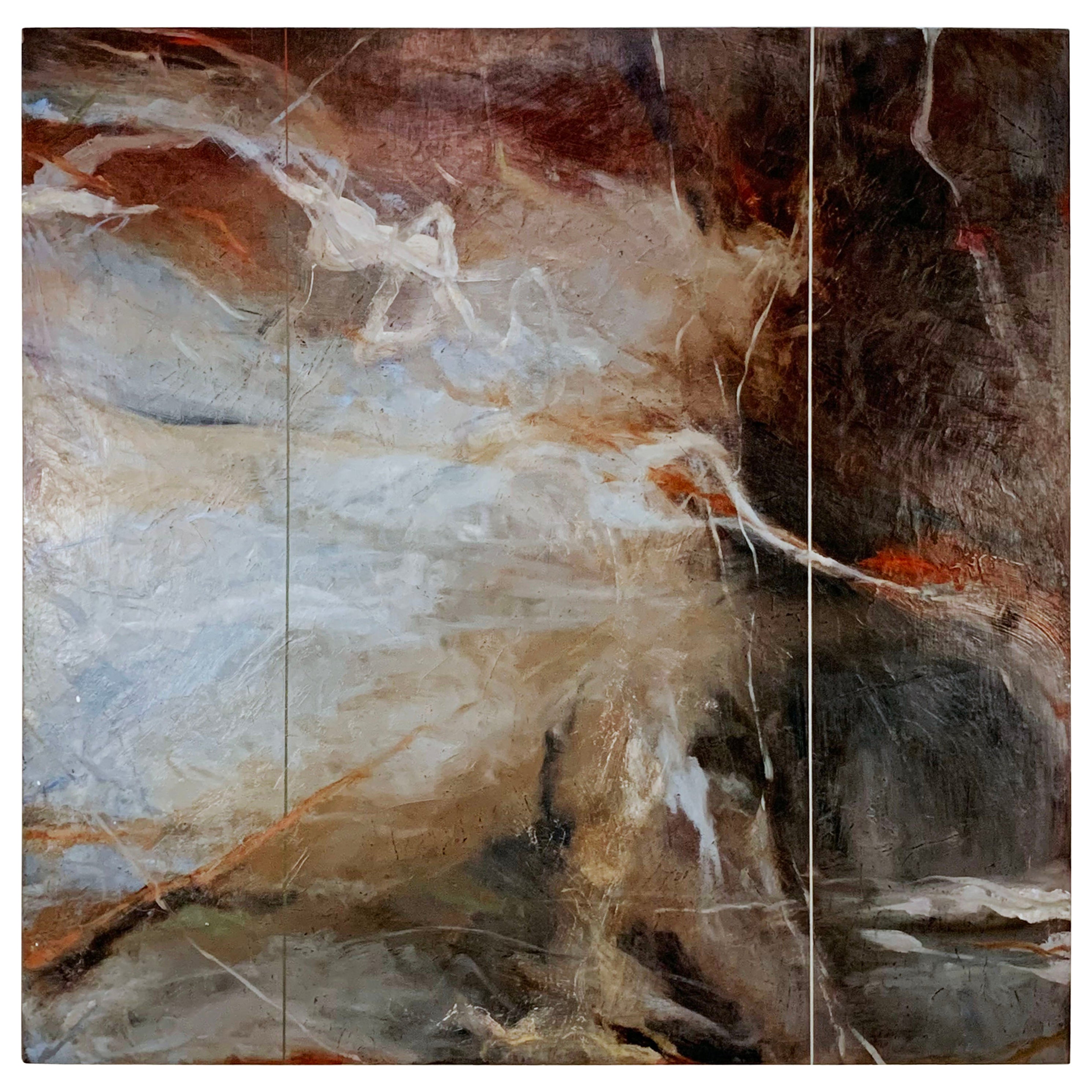 Large Vibrant Abstract Postmodern Painting by Phuc Phan, Dated 1986 For ...