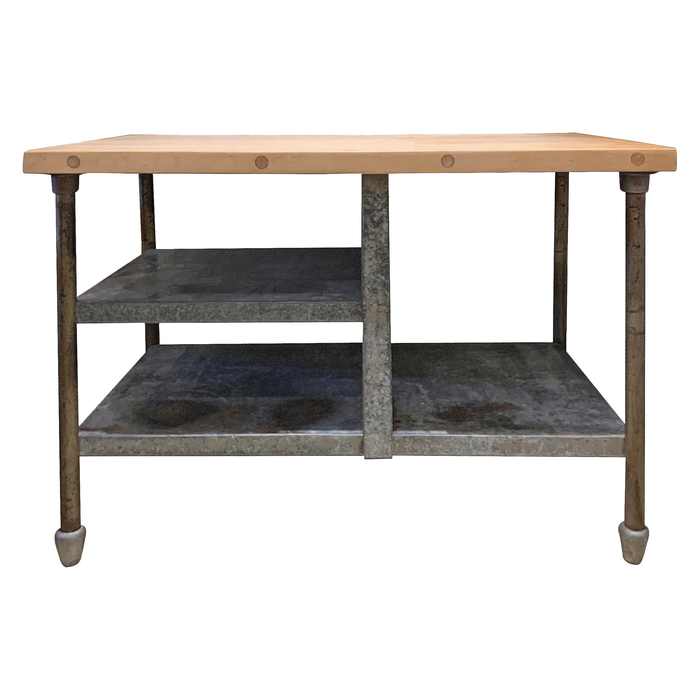 Antique Butcher Block Table at 1stDibs