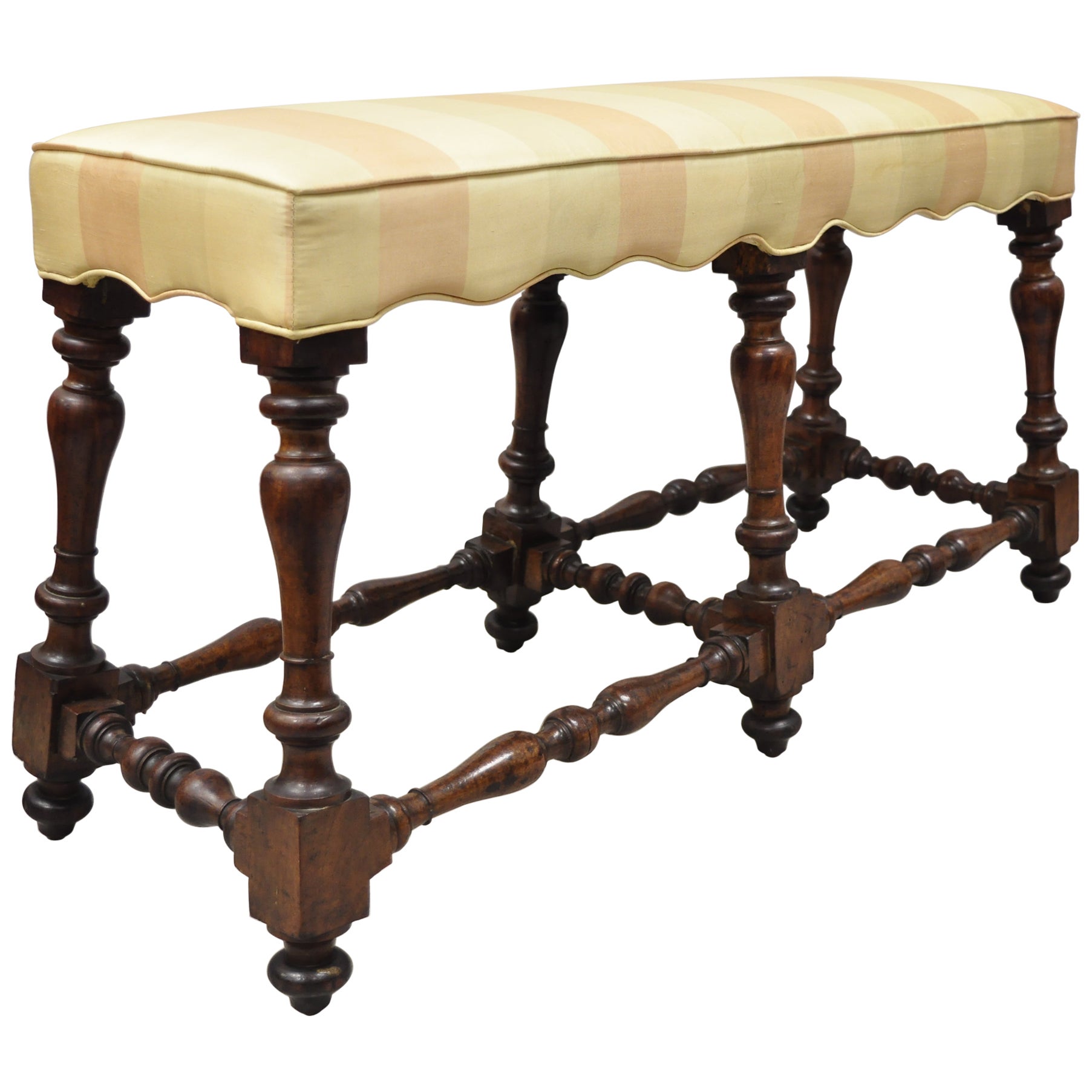 Antique Carved Walnut Piano Bench at 1stDibs