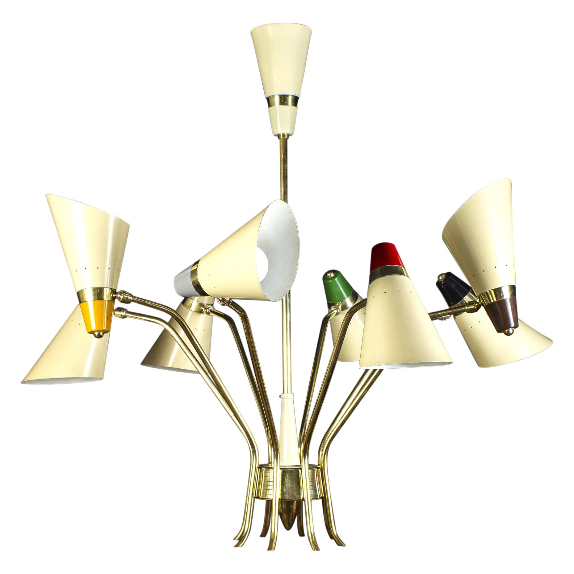 Stilnovo Multi-Color Sputnik Chandelier Mid-Century Italian Design at ...