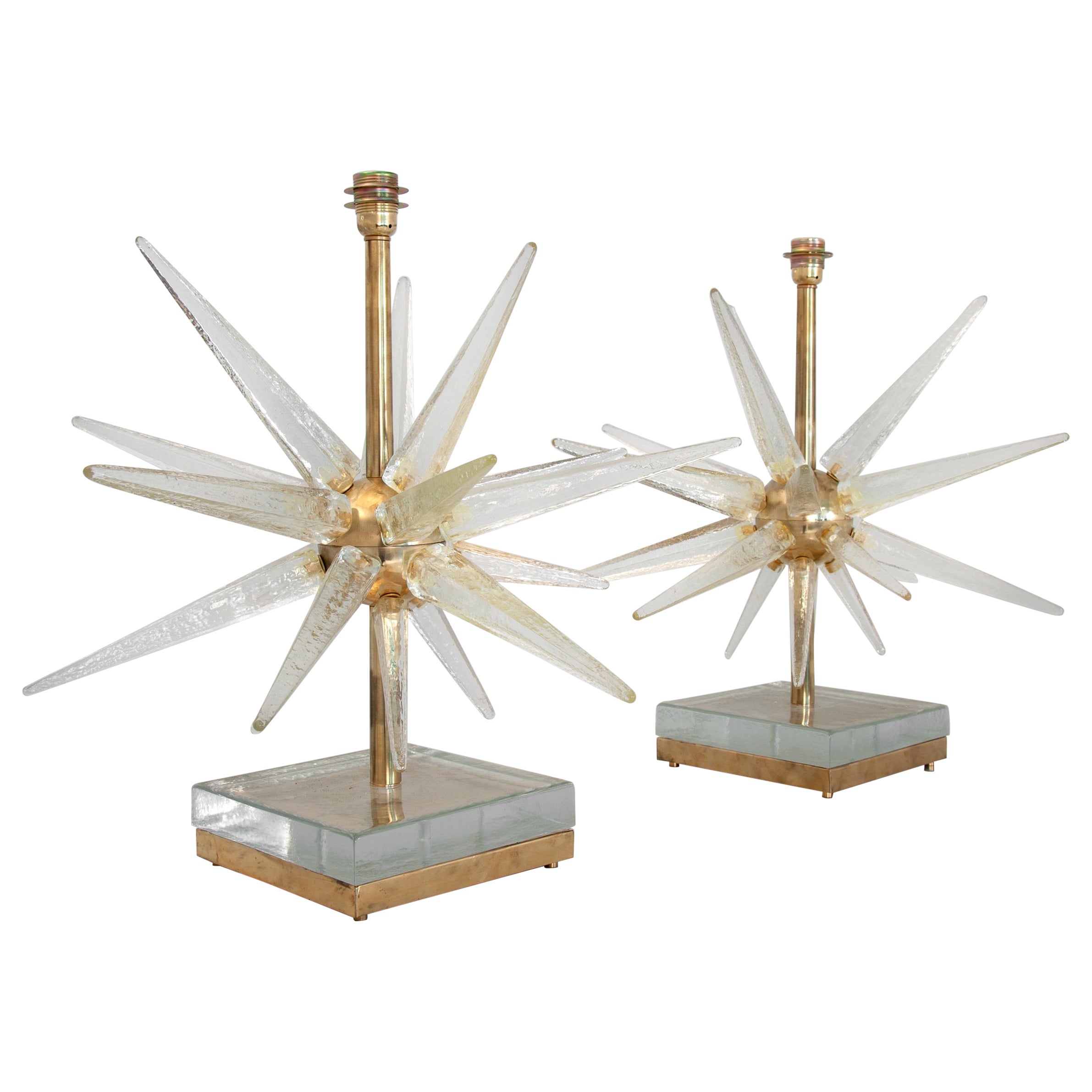 Pair of Aluminium Starburst Lamps For Sale at 1stDibs