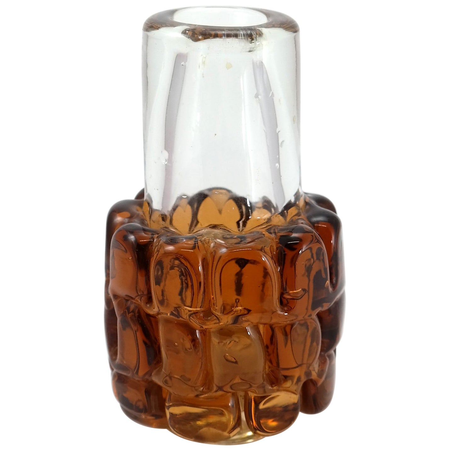 Large Amber Hand Blown Glass U Vase by California Designer Caleb Siemon ...