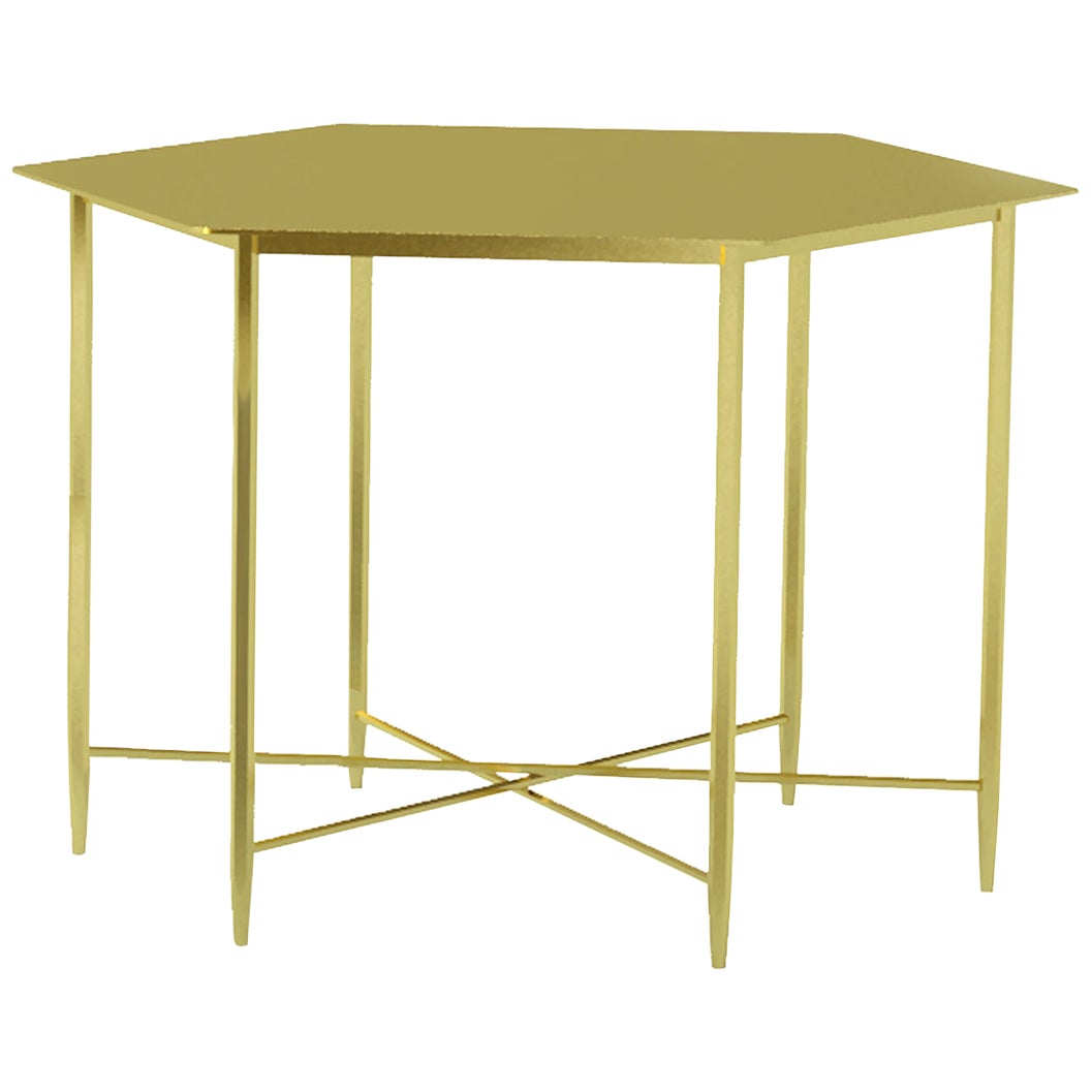 La Barge Brass Hexagonal Cocktail Table For Sale at 1stDibs