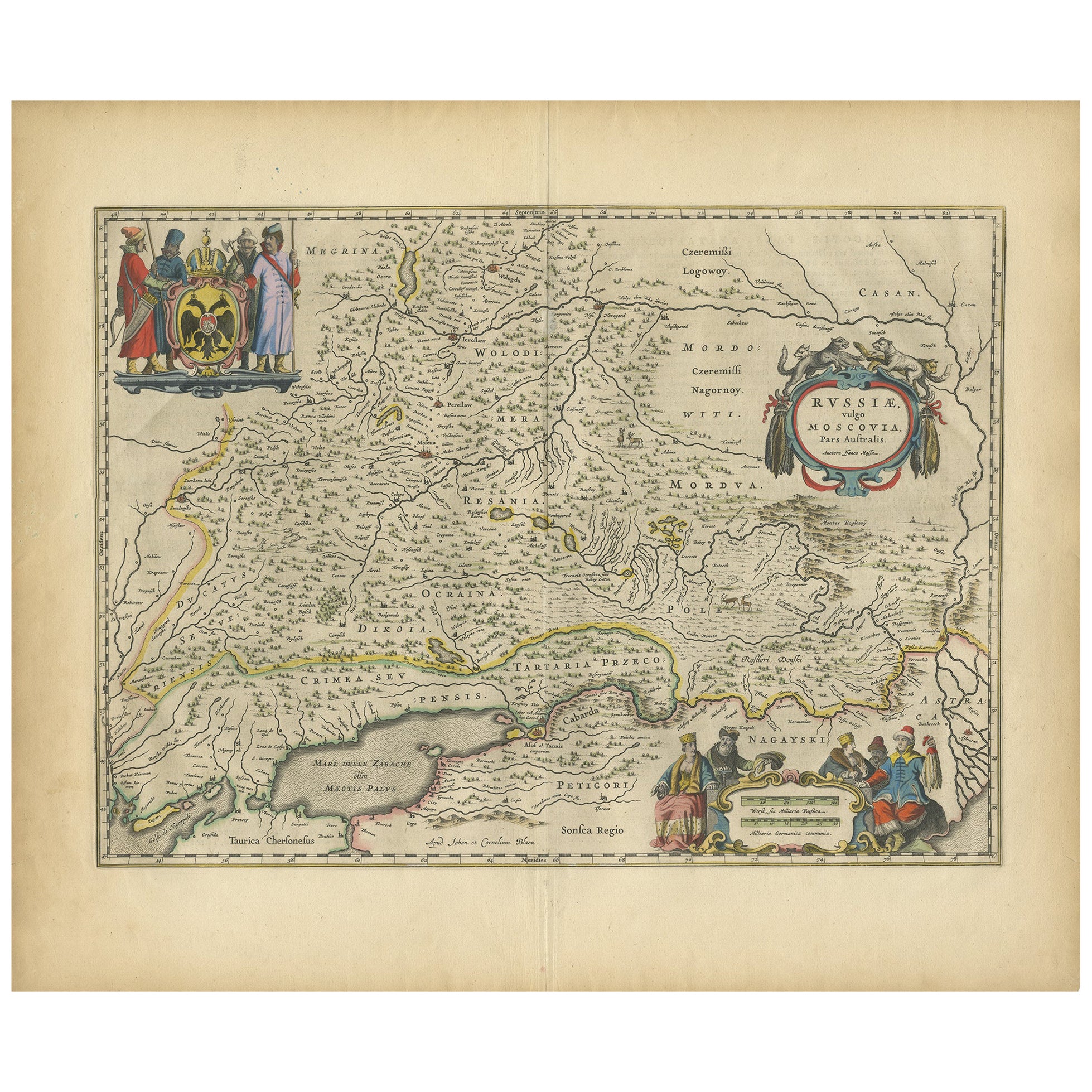 Antique Map of Portugal by W. Blaeu, 1650 For Sale at 1stDibs