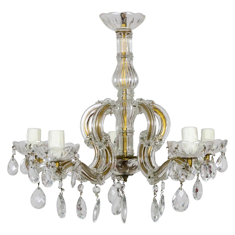 Crystal Maria Theresa 5-Light Chandelier For Sale at 1stDibs