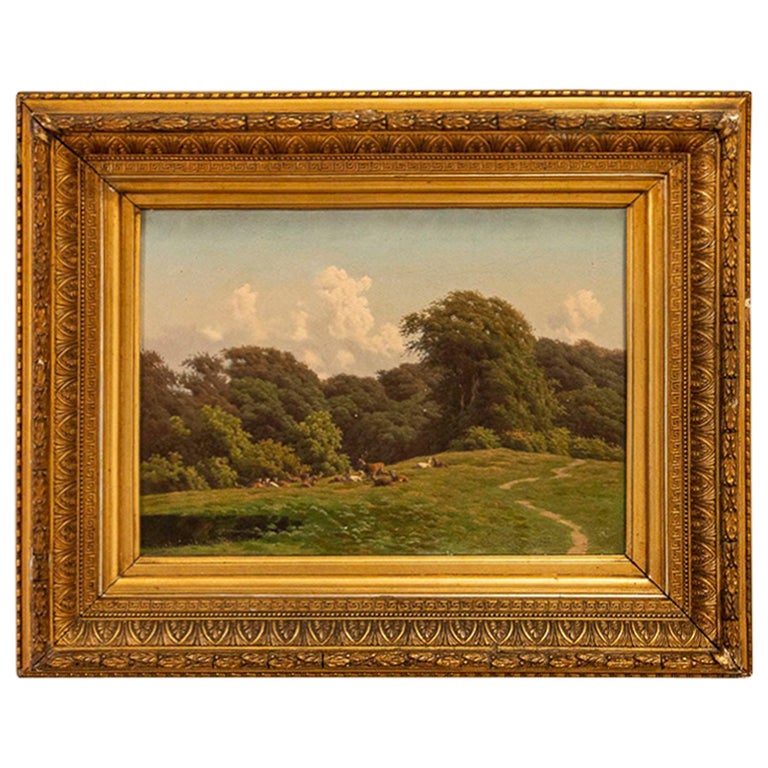 Antique Original Oil Painting of Horses Grazing, Signed Carl Hertz at ...