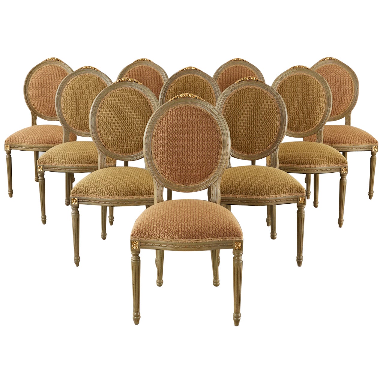 Set of Eight Louis XVI Side Chairs For Sale at 1stDibs