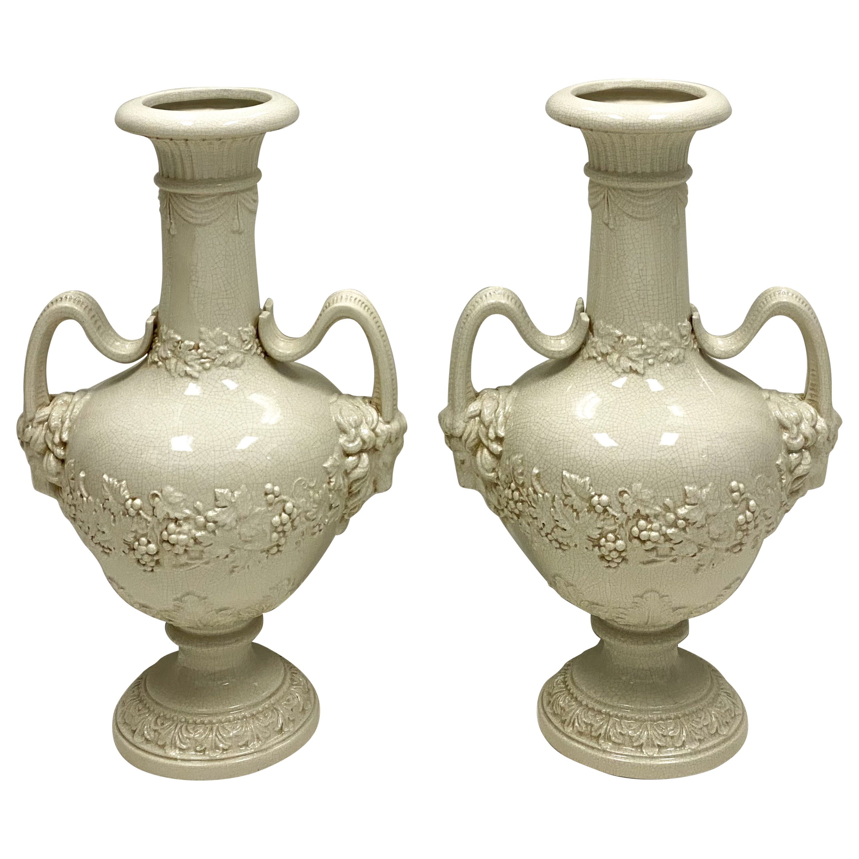 Large Italian Majolica Vase with Lemons and Oranges Design ‘H 25’ at ...