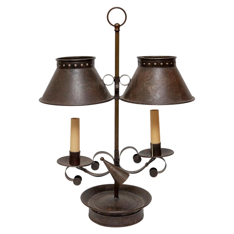 Table Lamp Tin Two Candle Historical Recreation For Sale at 1stDibs