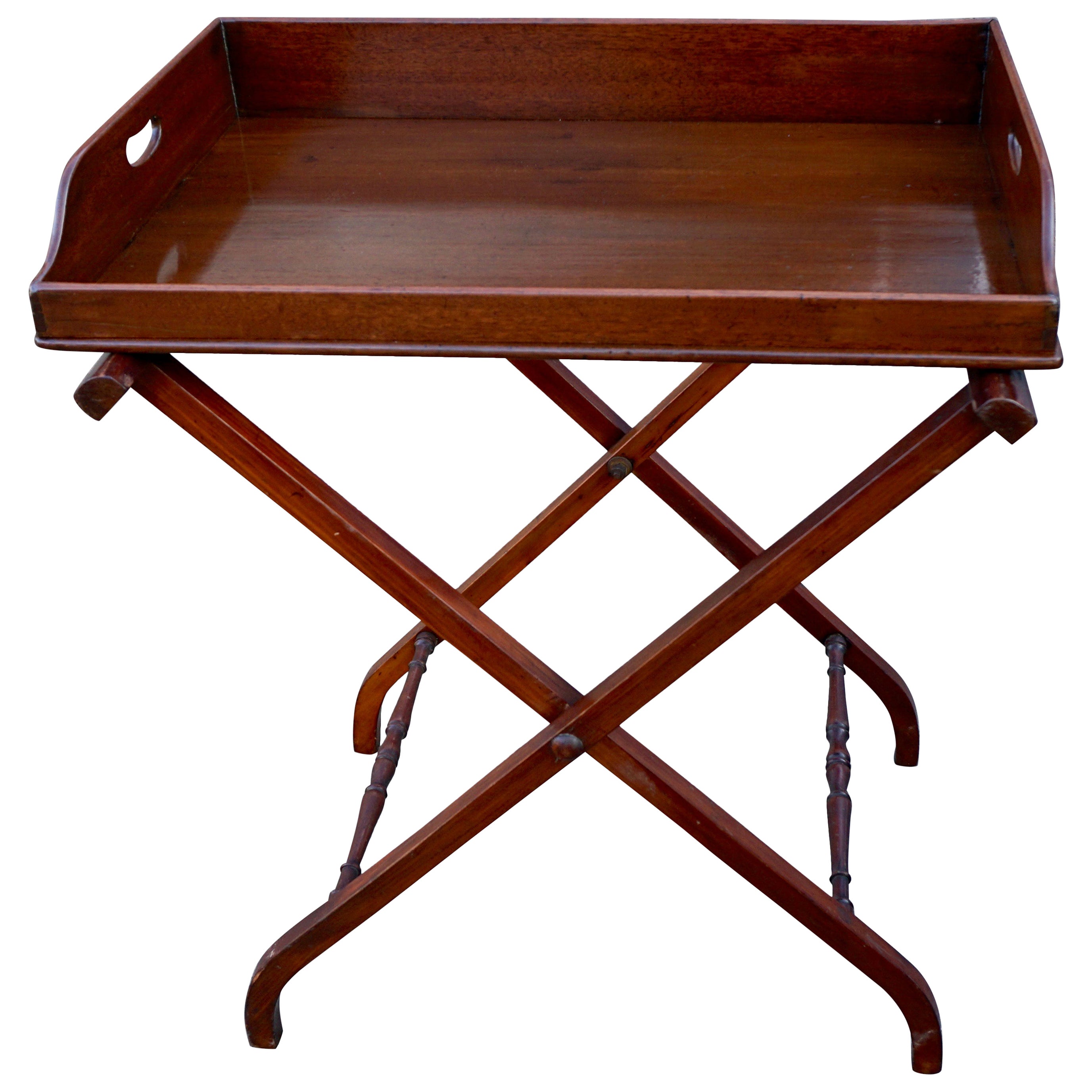 Rare English Mahogany Butler's Tray with Companion Serving Table at 1stDibs