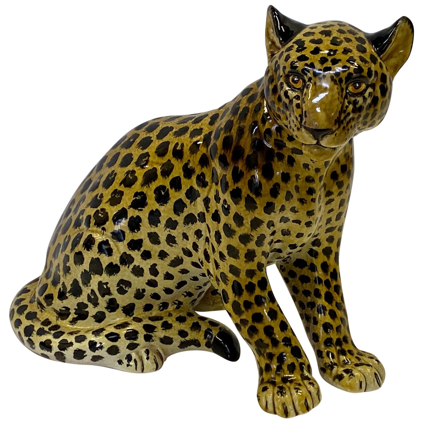 Italian Ceramic Leopard at 1stDibs