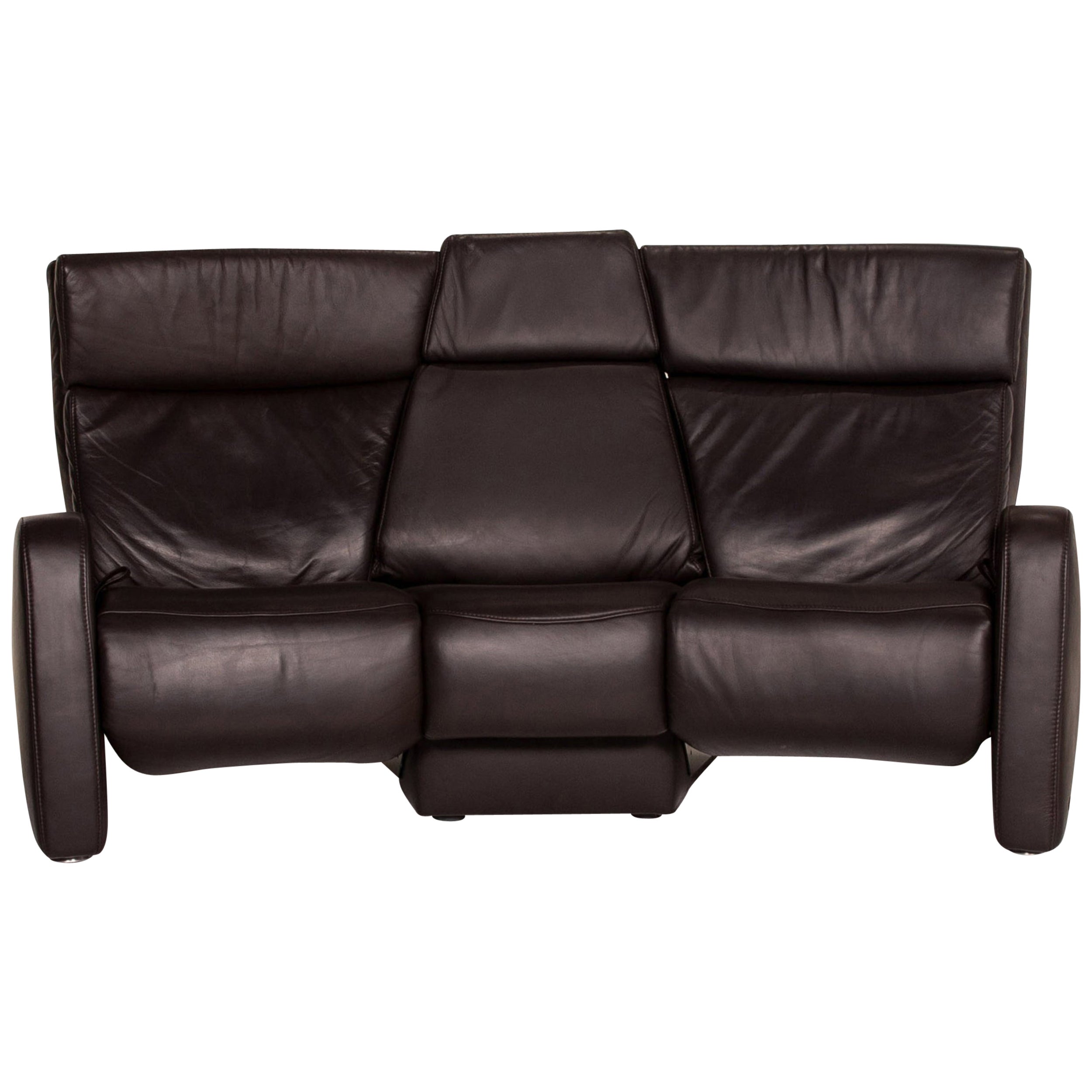 Himolla Leather Sofa Cognac Brown Three-Seat Function Relax Function ...