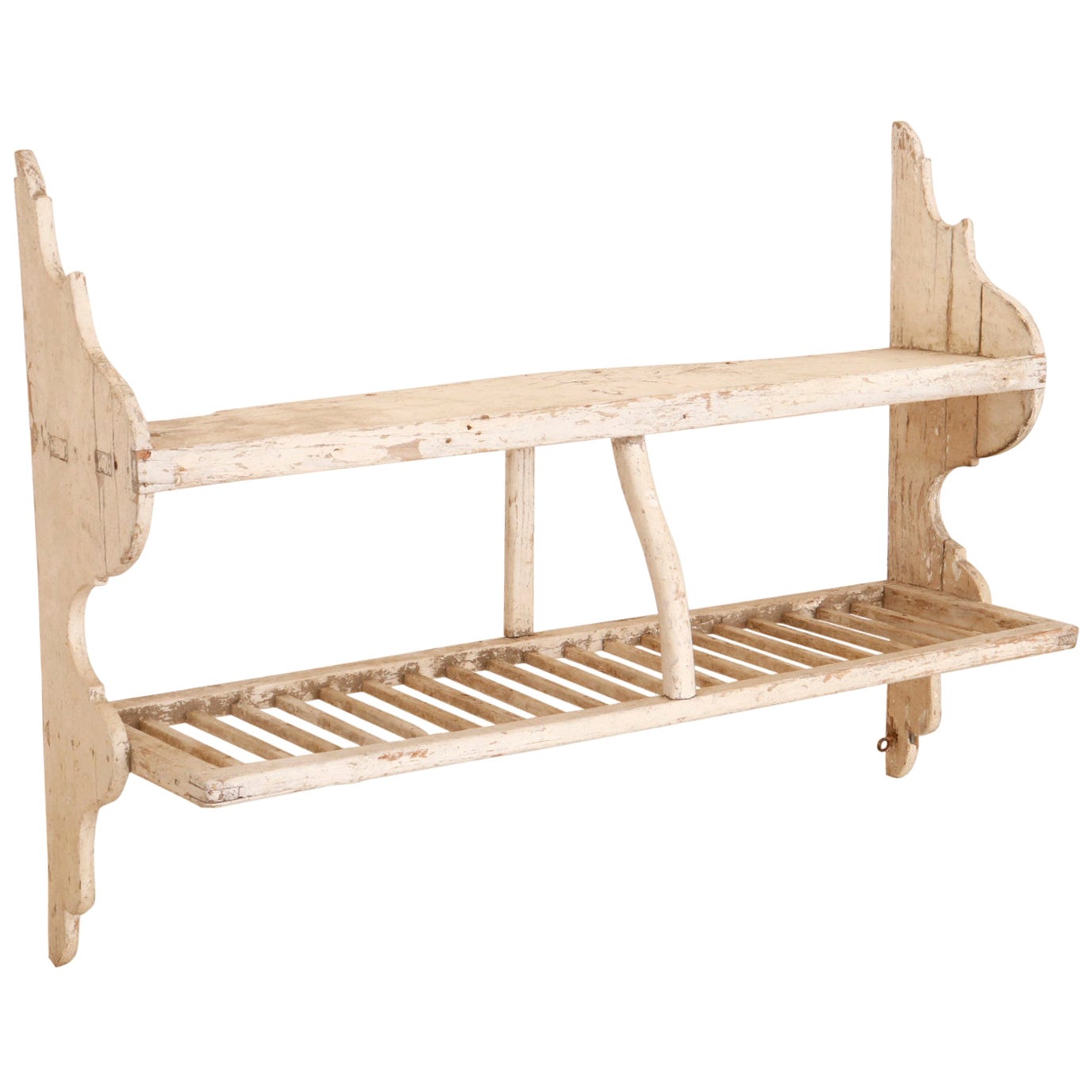 Antique Hungarian Wall Rack with Original Paint, circa 1880 at 1stDibs