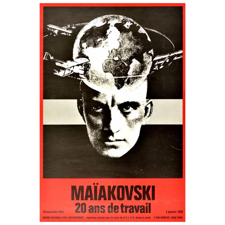 Original Vintage Poster Mayakovsky Exhibition Paris Constructivist ...