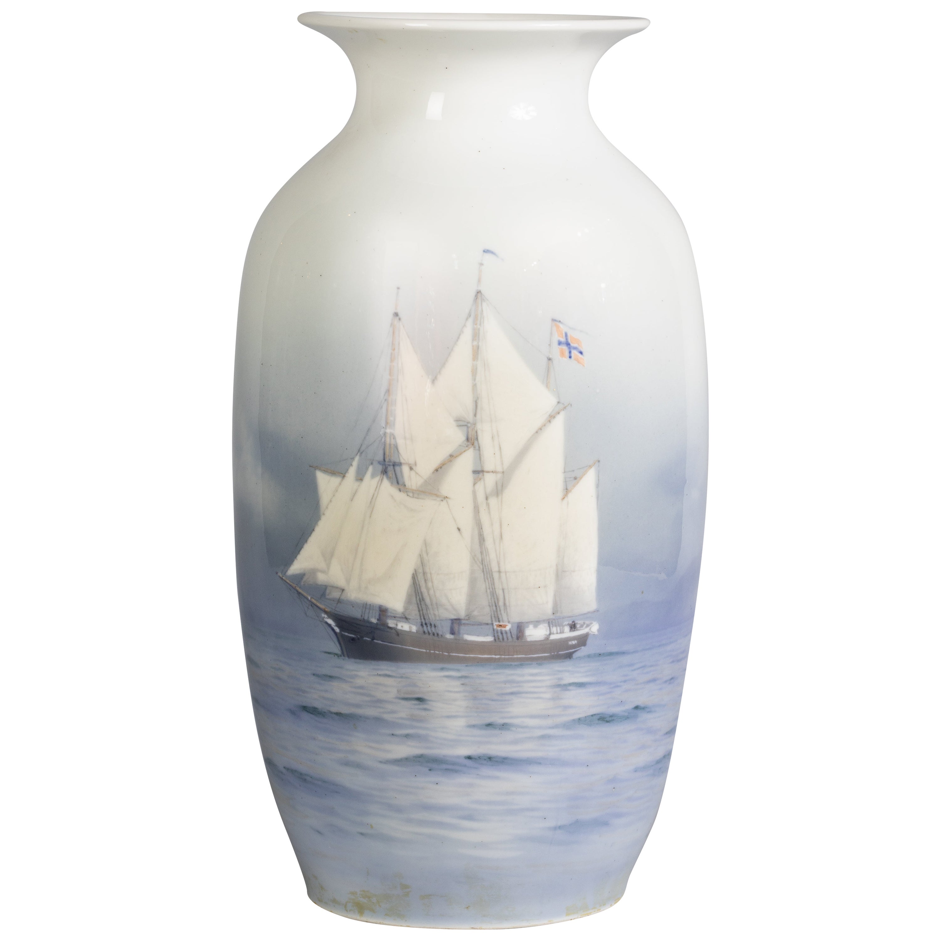 Silver Mounted Royal Copenhagen Crystalline Royal Presentation Vase ...