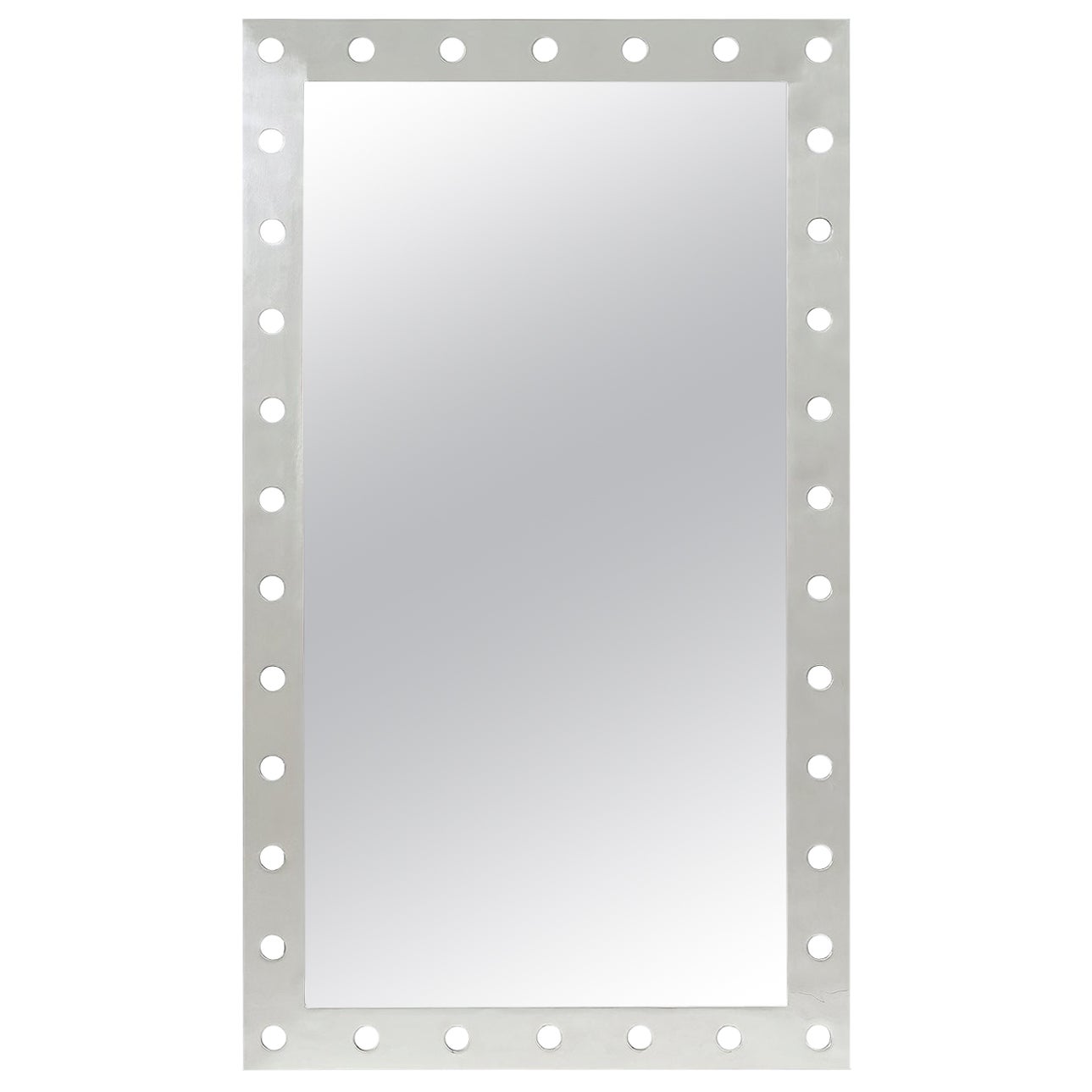 Industrial Round Metal Band Mirror at 1stDibs
