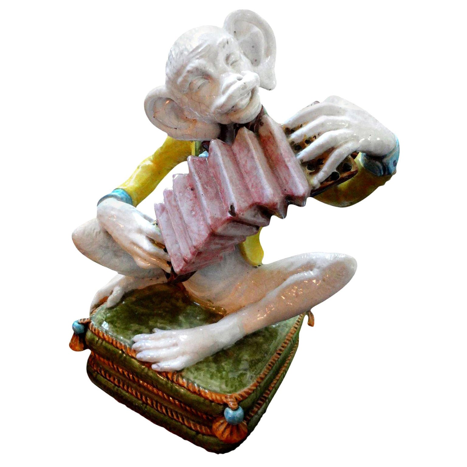 Vintage Italian Glazed Pottery Monkey at 1stDibs