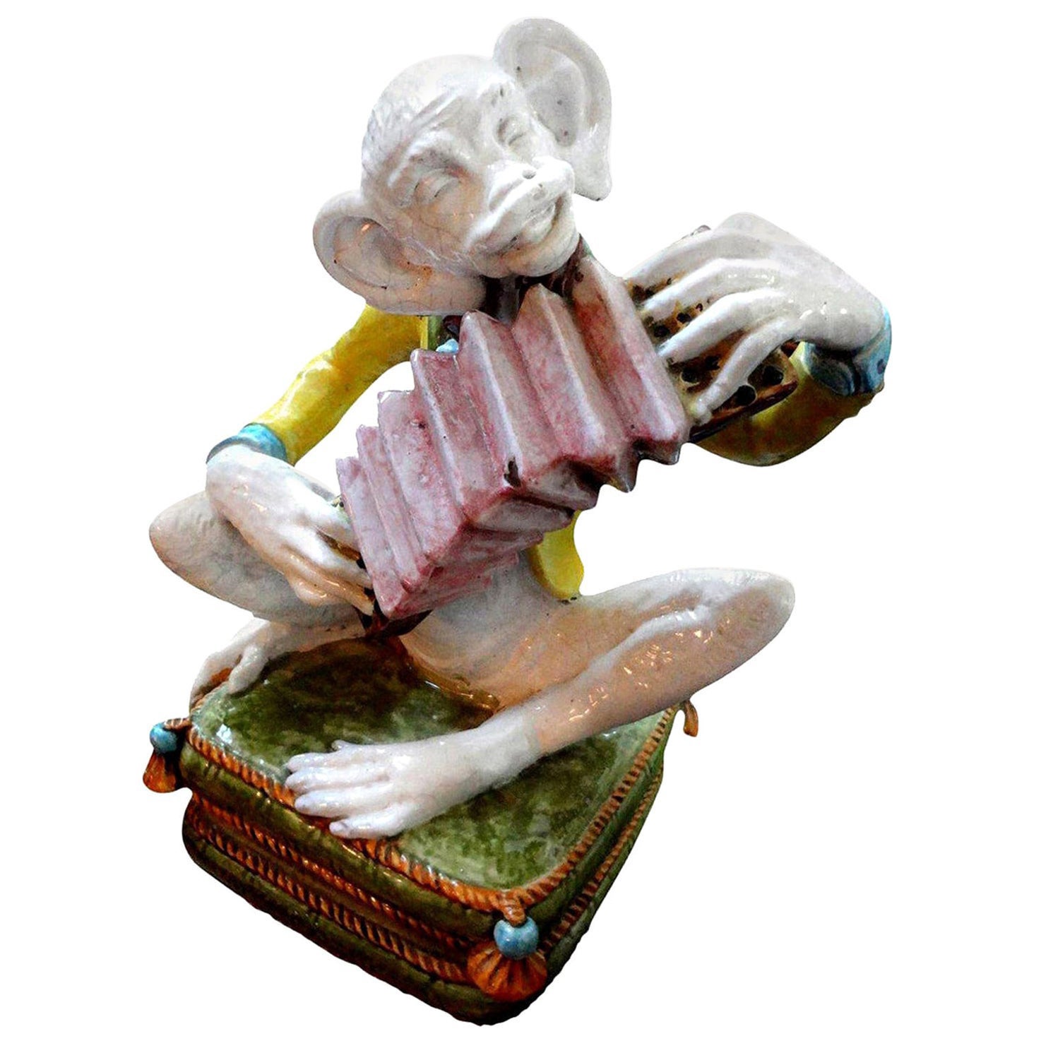 German Glazed Terracotta Monkey Tile by Karlshrue For Sale at 1stDibs