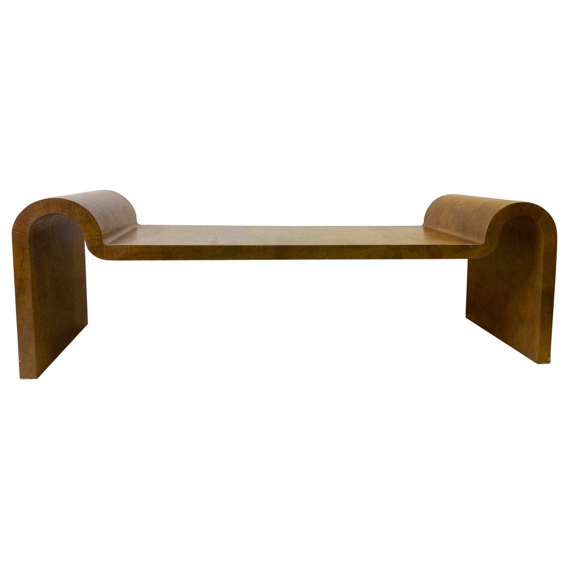 Rare Karl Springer "Sculpture" Bench in Brass For Sale at 1stDibs