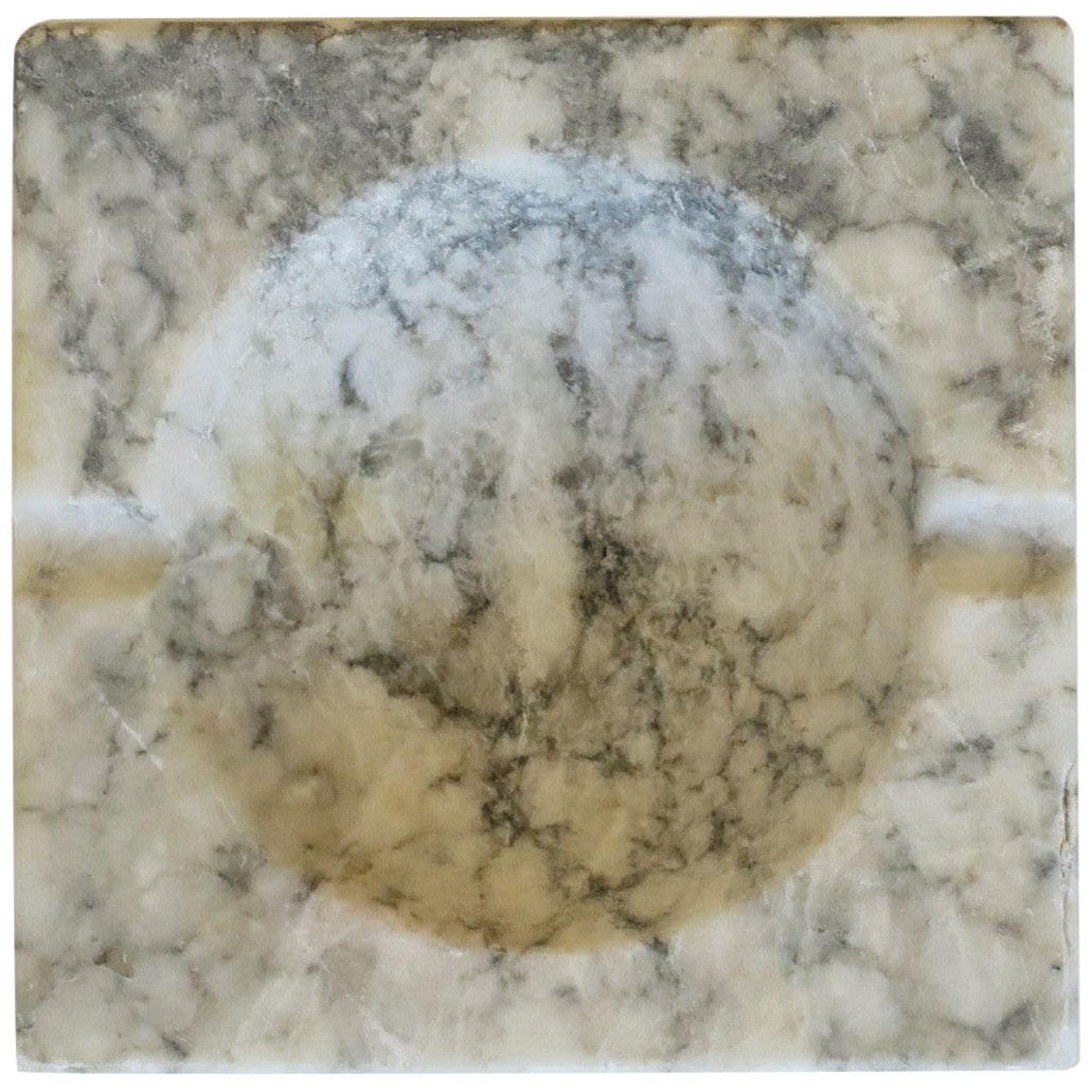 Italian Modern White Alabaster Marble Ashtray or Vessel at 1stDibs
