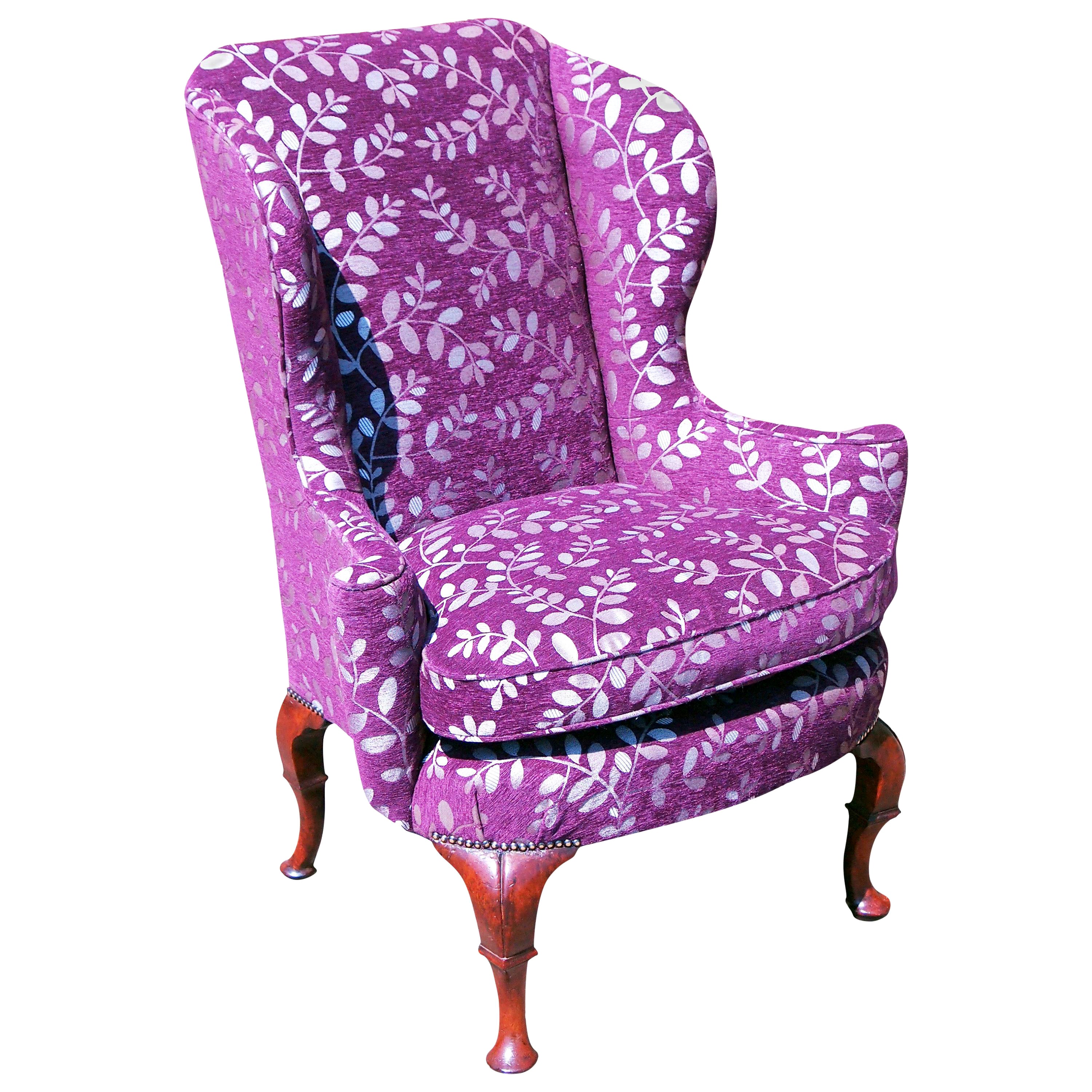 George II Walnut Wing Armchair of Small-Scale at 1stDibs