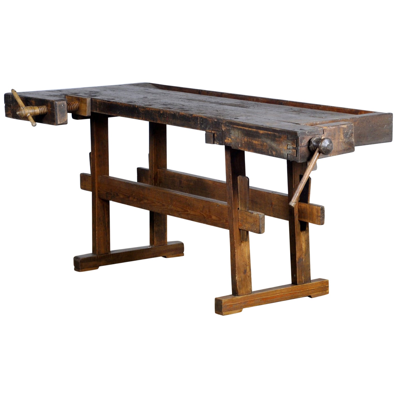Antique Carpenter's Workbench, Solid Natural Oak, France, circa 1900 at ...