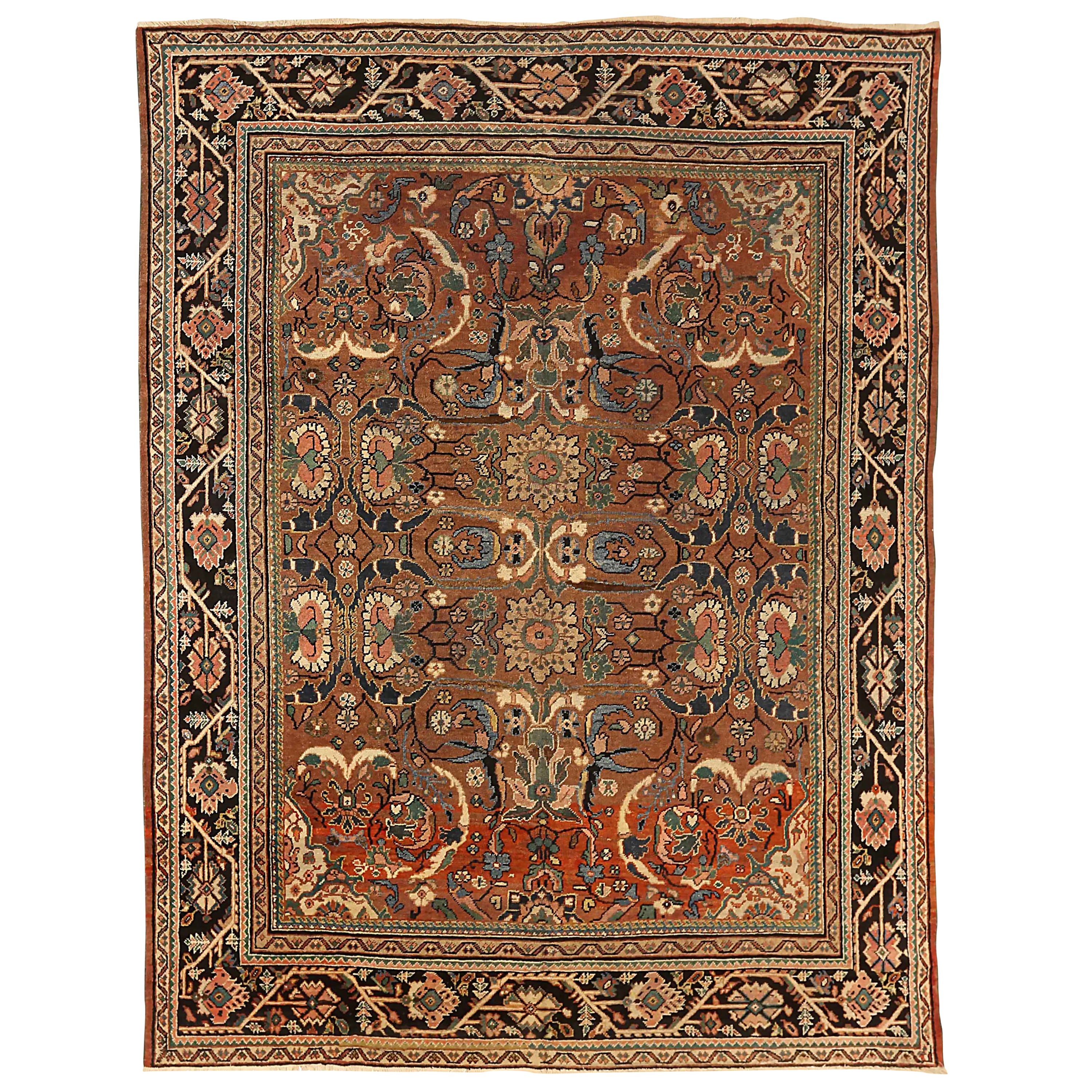 Antique Persian Area Rug Mahal Design For Sale at 1stDibs
