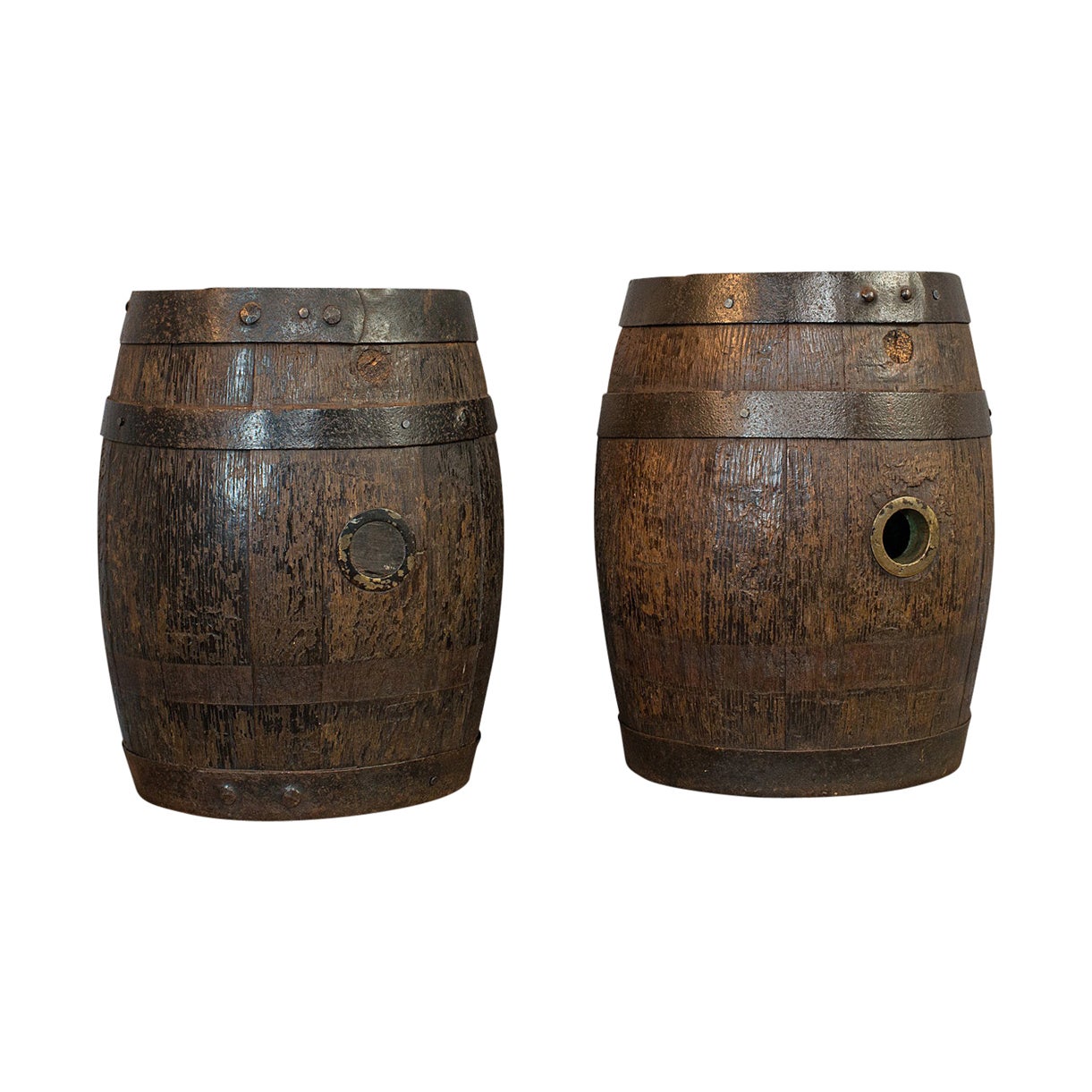 Pair Of 19thc English Ceramic Whiskey Barrels at 1stDibs