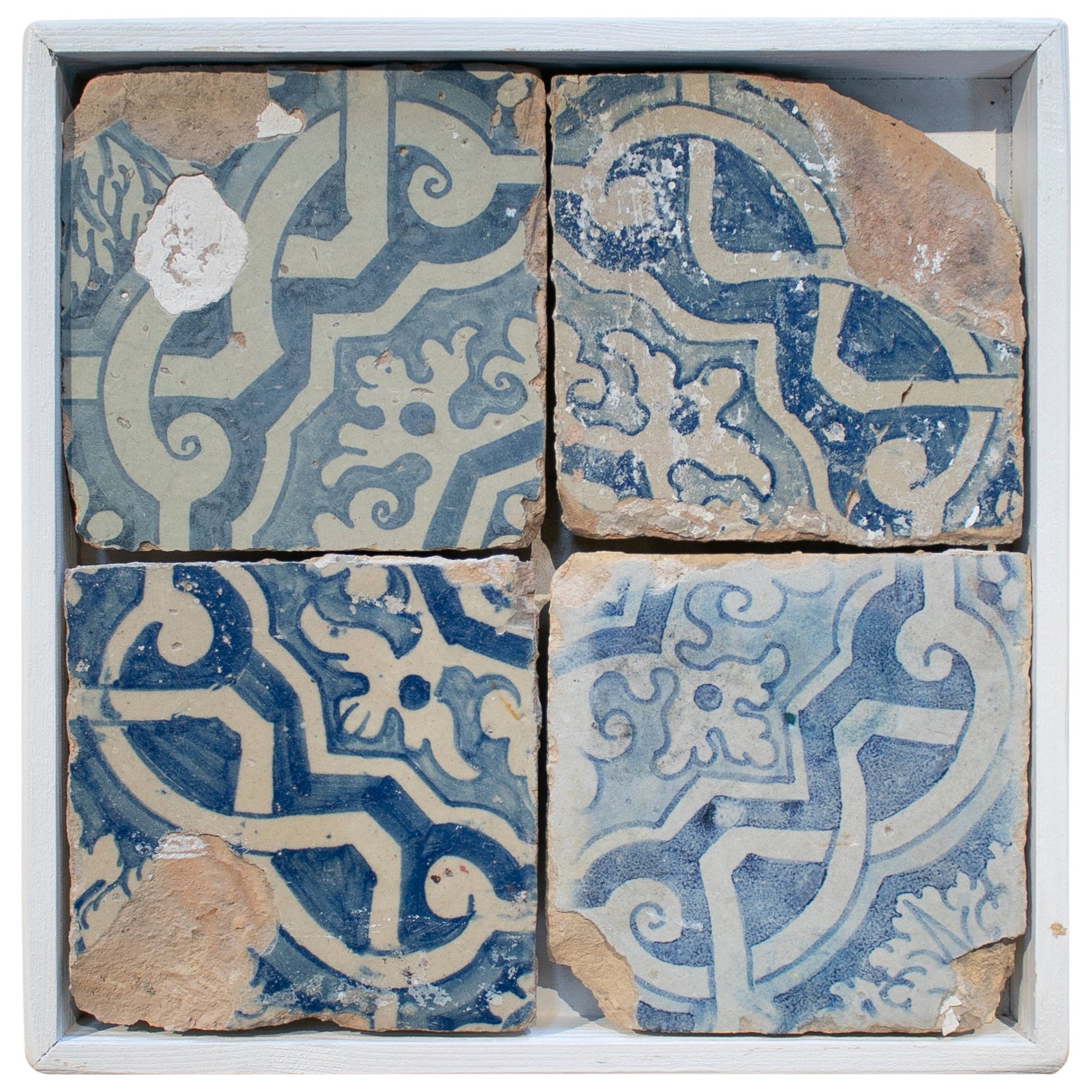 19th Century Spanish Set of 2 Framed Low-Relief Ceramic Tiles For Sale ...