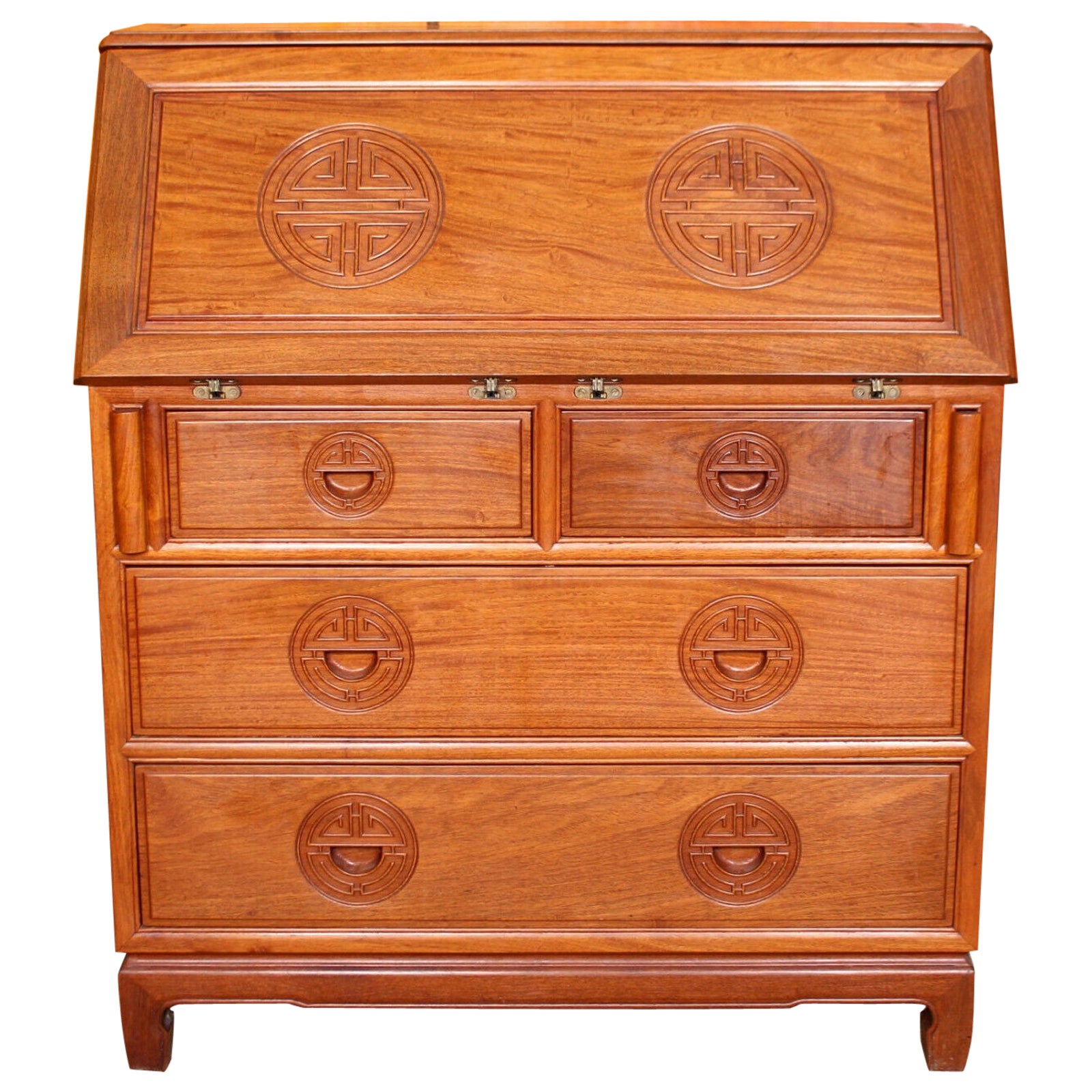 Vintage Ebonised Lacquered and Giltwood Chinese Chinoiserie Writing ...