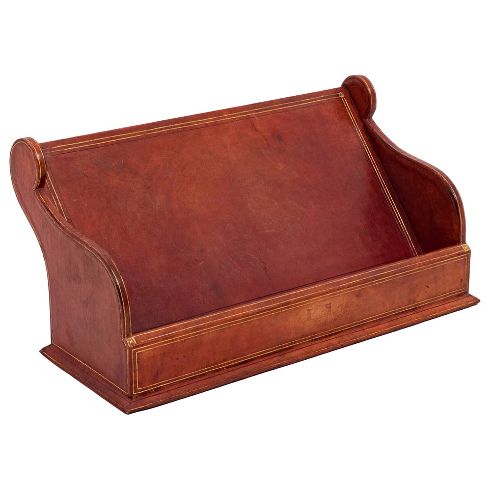 French Leather Desktop Letter Holder For Sale at 1stDibs