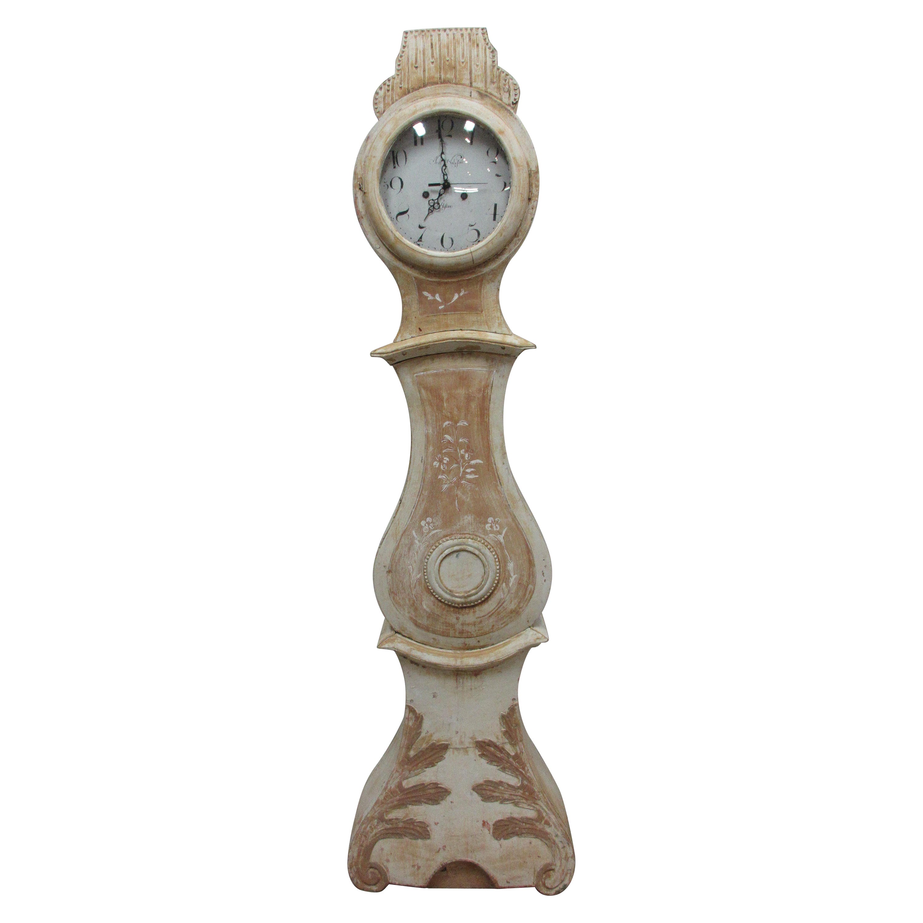 Antique Mora Clock Swedish 1800s Light Green Gold 1800s C Nilsson ...