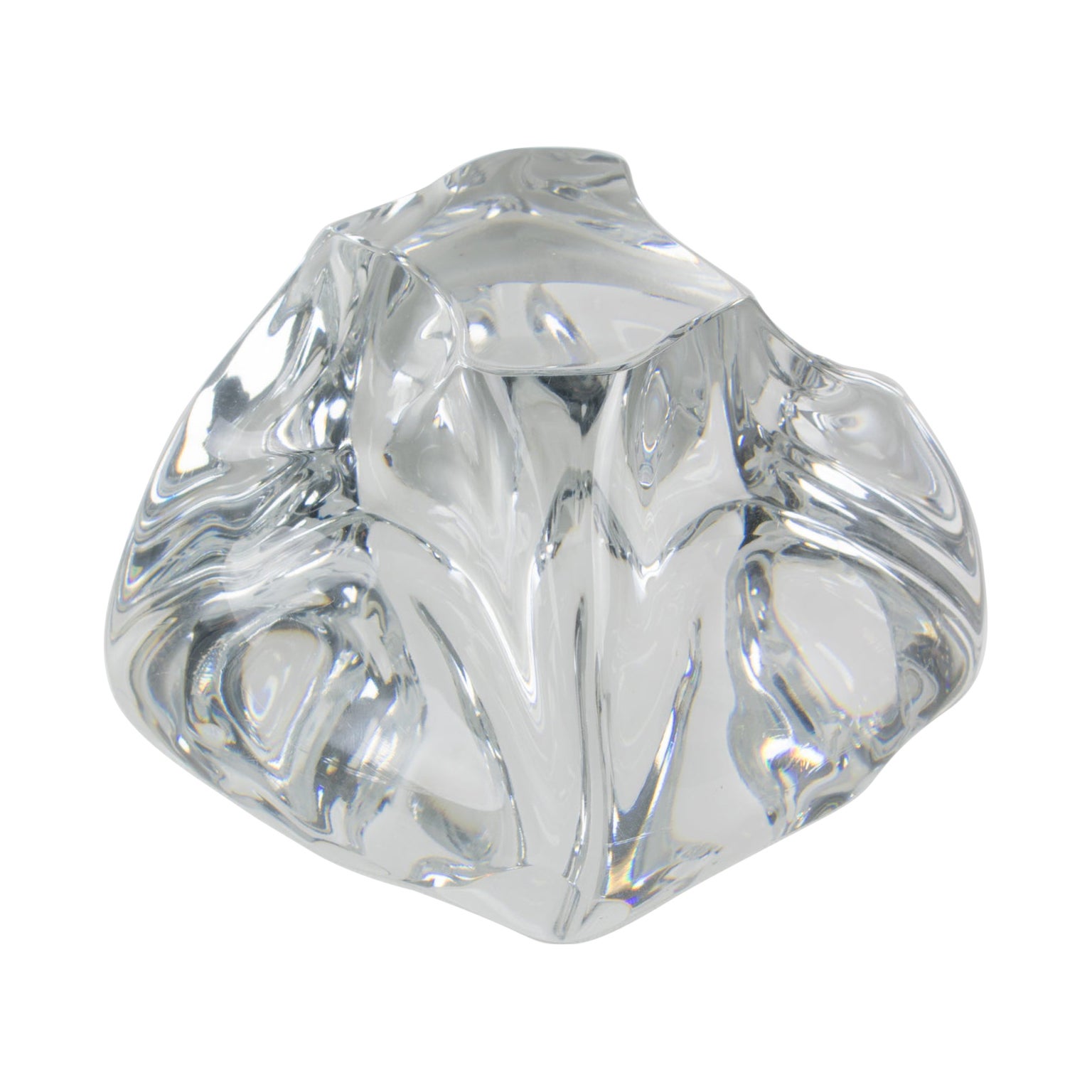 Daum Crystal Glass Sculptural Bowl with Marble at 1stDibs