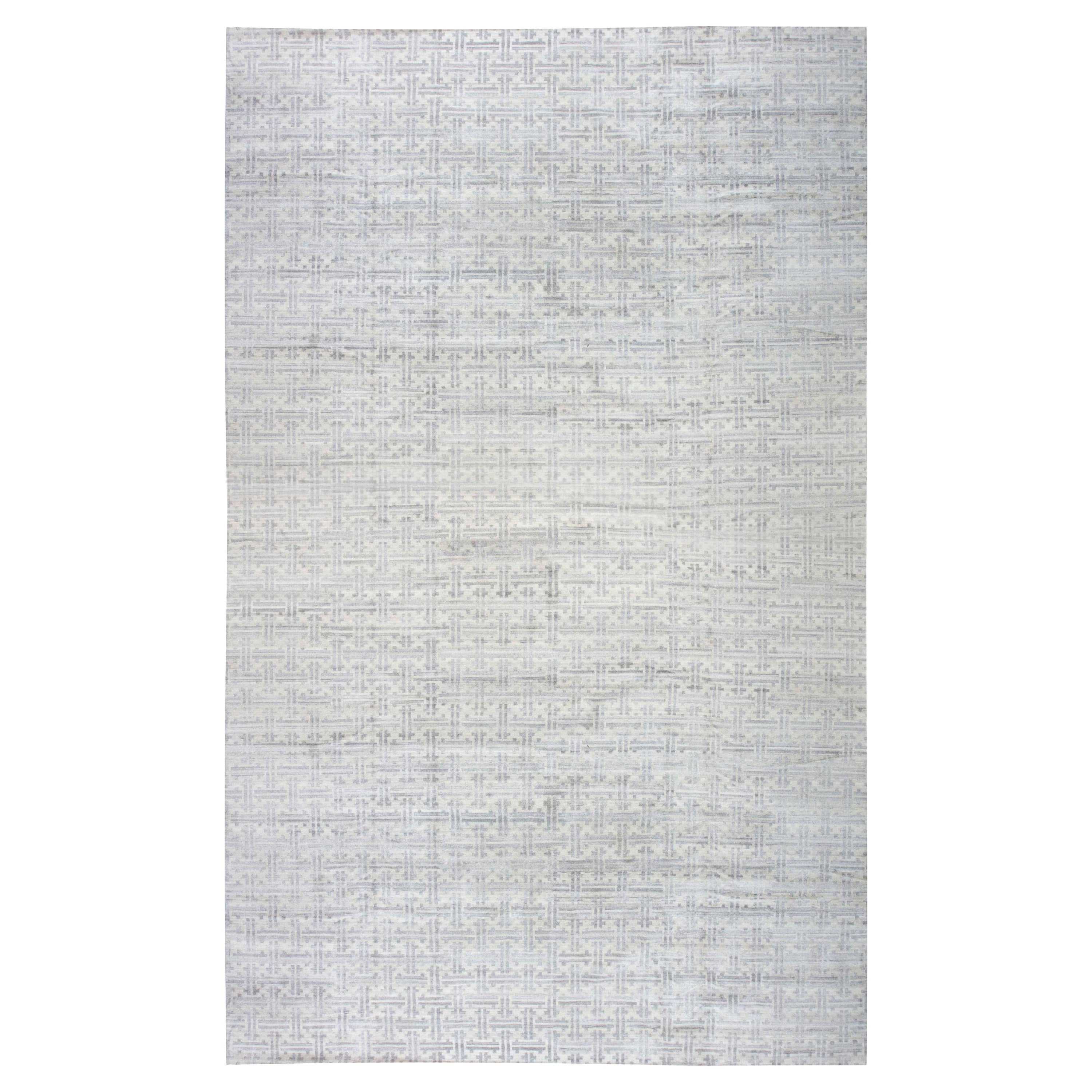 Modern Geometric Tibetan Terra Rug in Natural Wool by Doris Leslie Blau ...