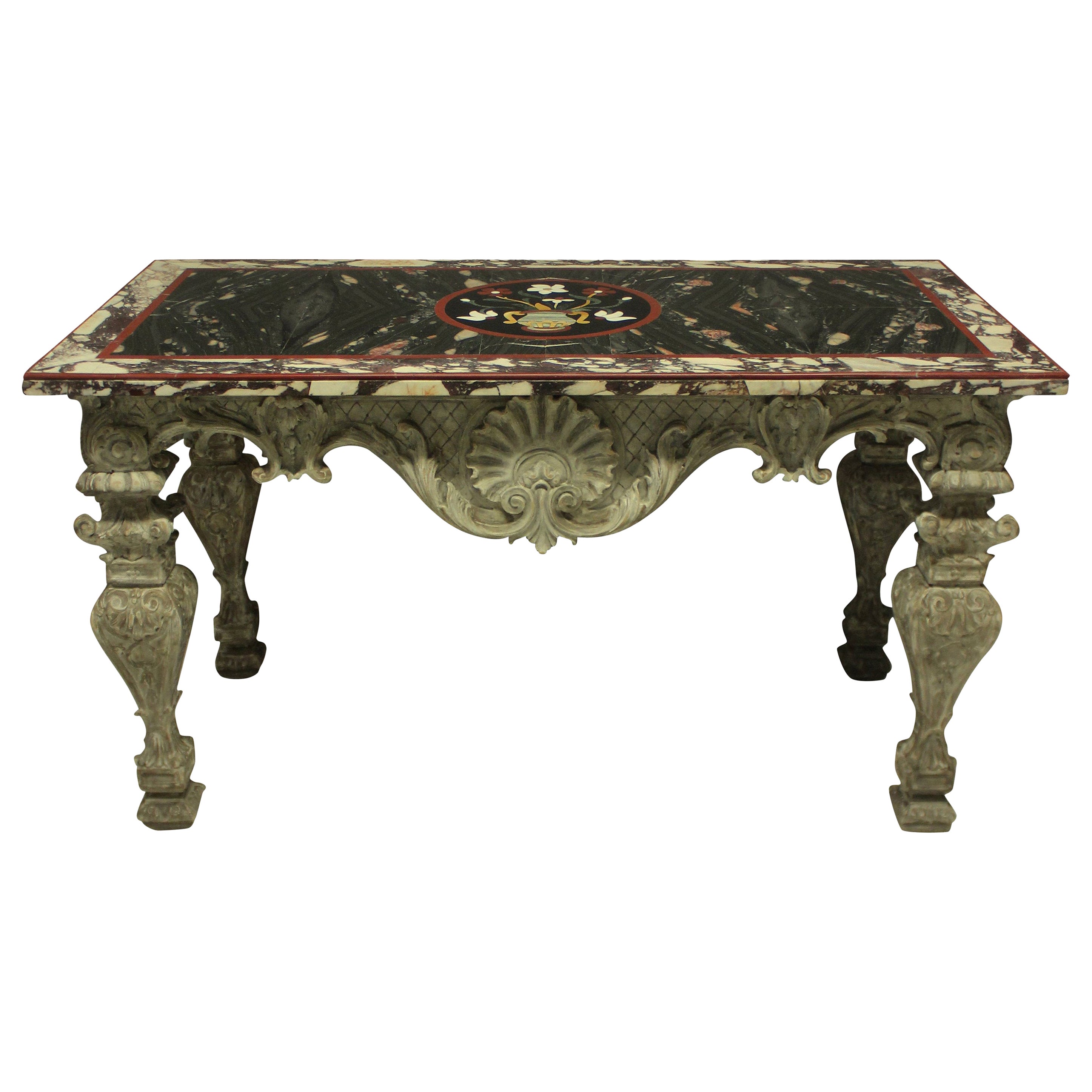 Pitch Pine and Oak Baroque Revival Centre Table For Sale at 1stDibs