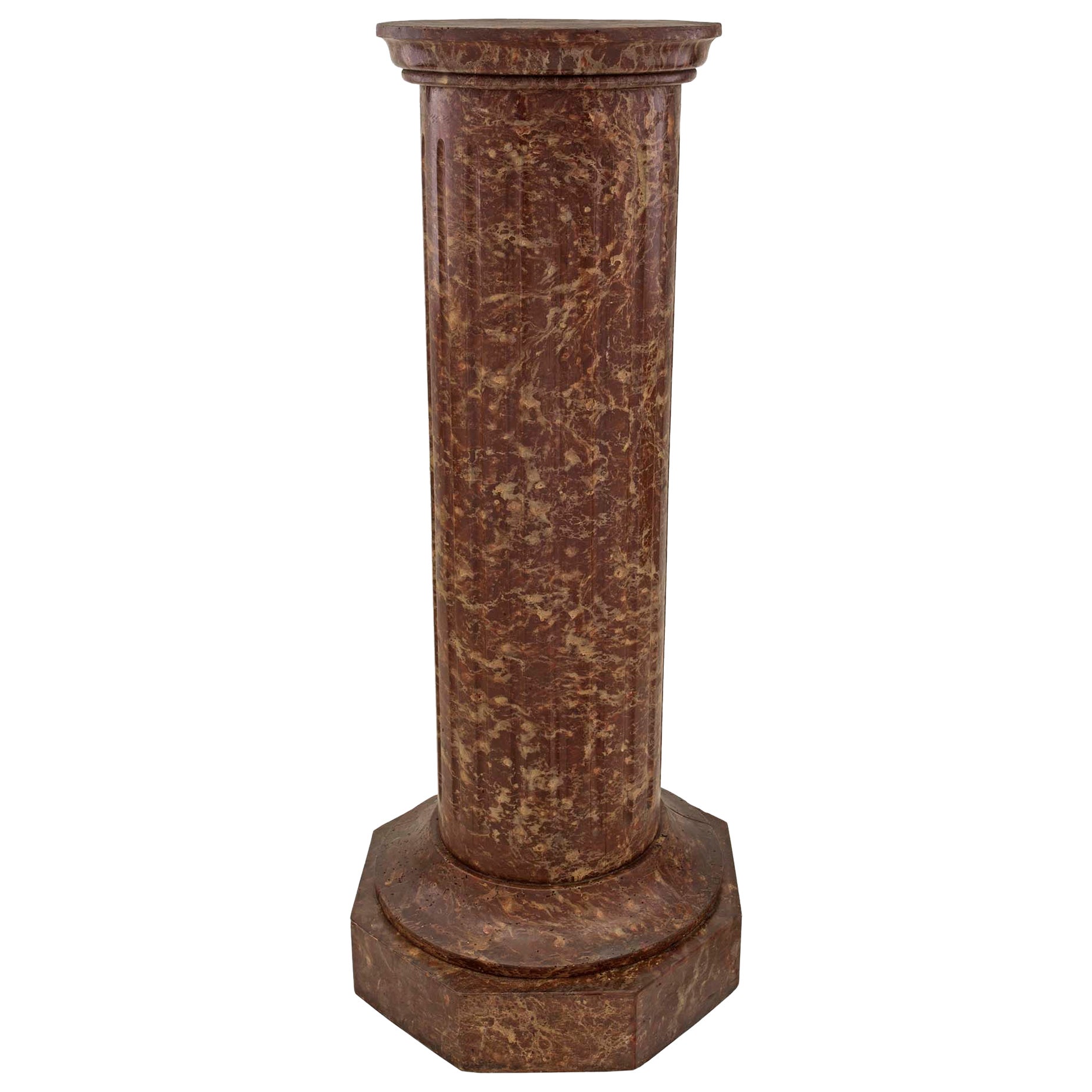Regency Style Faux Marble Columns For Sale at 1stDibs