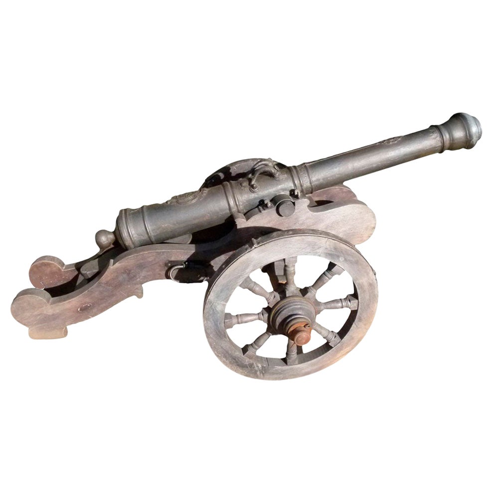 Decorative Short Cannon, Metal, 20th Century For Sale at 1stDibs