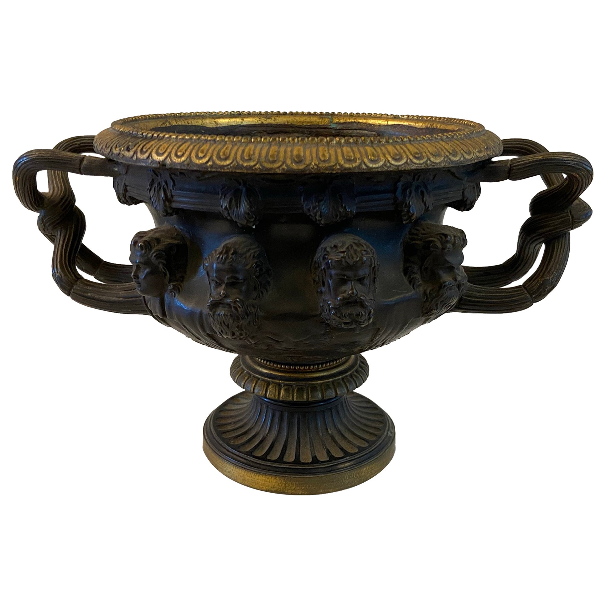 Monumental Bronze "Warwick" Vase on Rouge Marble Base For Sale at 1stDibs