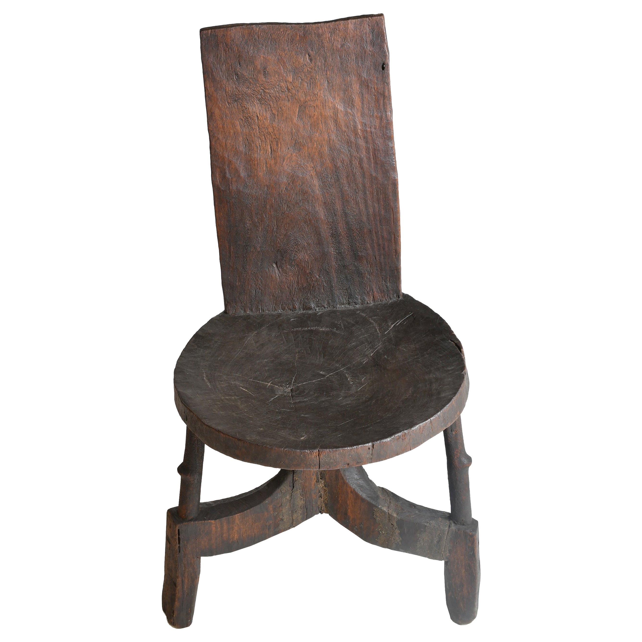 Gurage Tribal Carved Wanza Wood Throne Jimma Chair from Ethiopia at 1stDibs